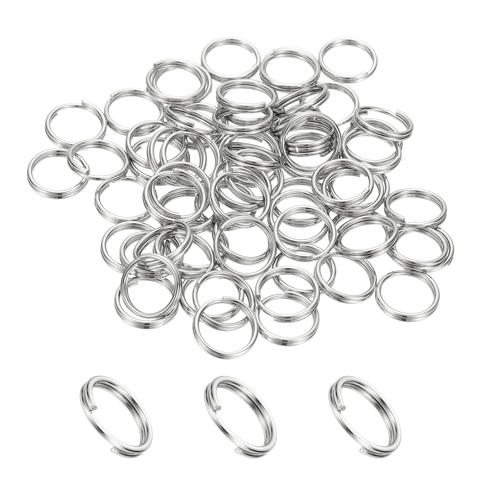 Uxcell Round Split Ring, Small Split Rings with Double Loops Metal Small Key Circle for Key ...