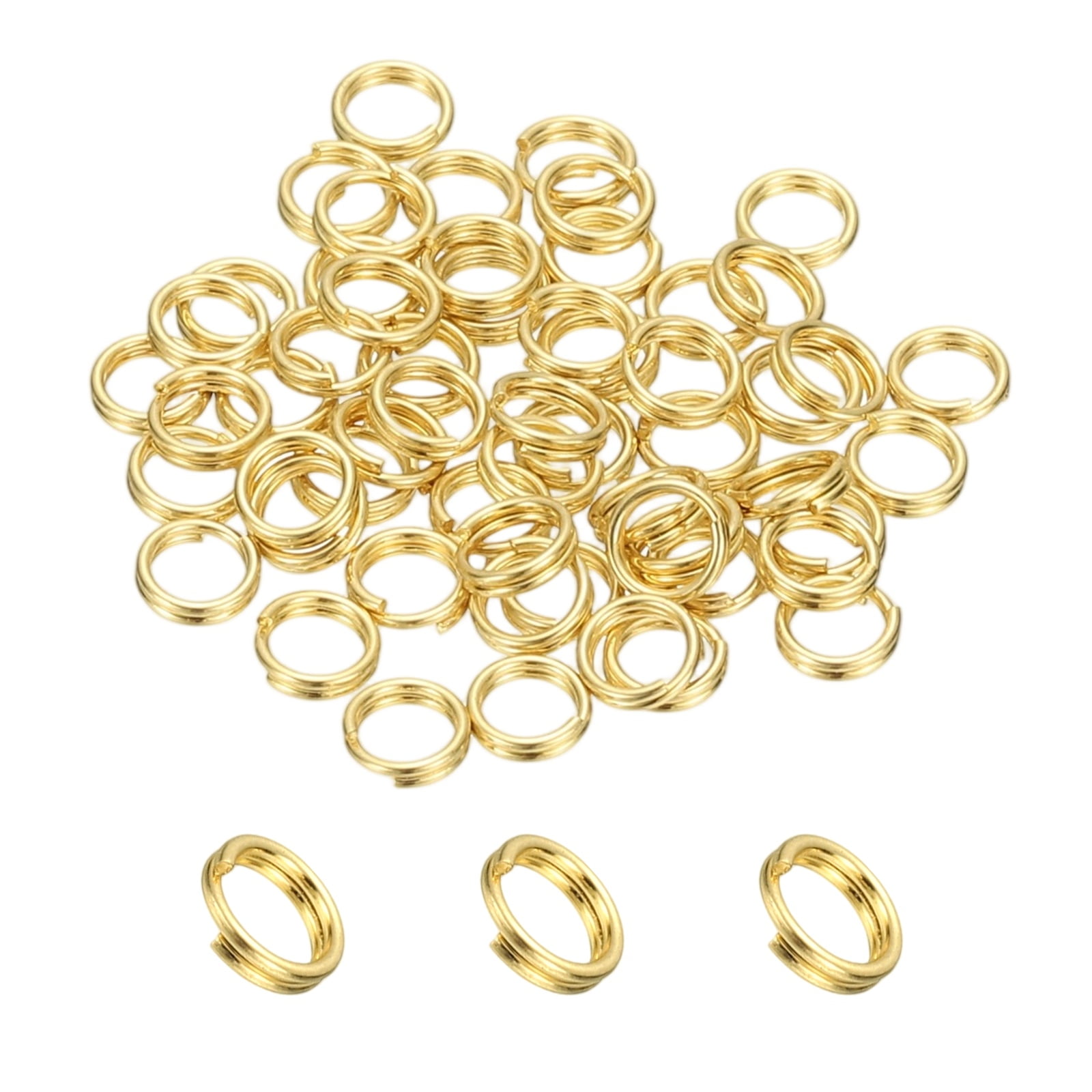 Uxcell Round Split Ring, 60 Pcs 4 mm Small Split Ring with Double Loops Metal Small Key Circle ...
