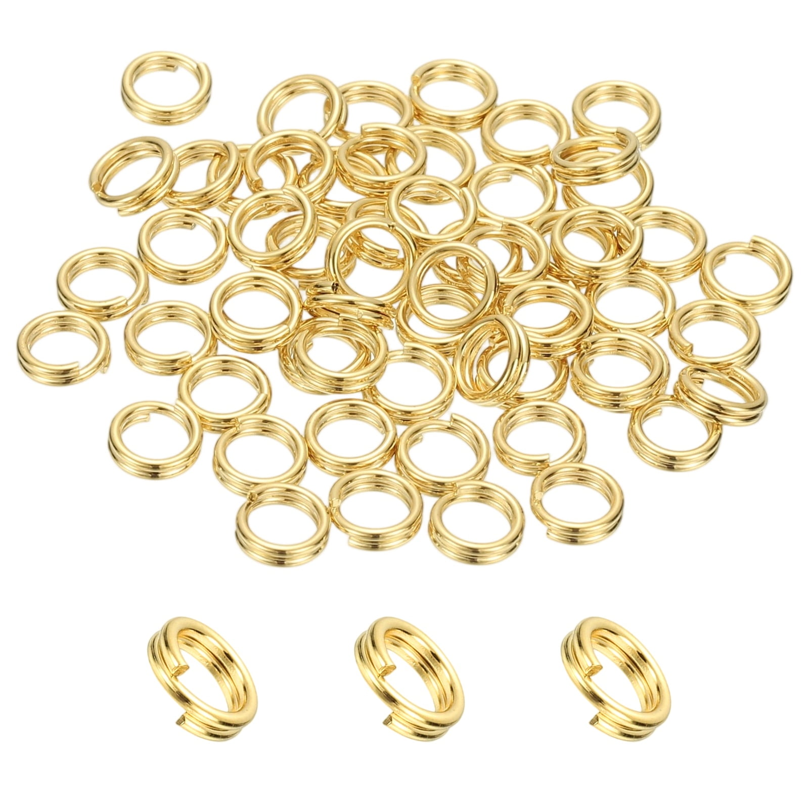 Uxcell Round Split Rings, Small Split Rings with Double Loops Metal Small Key Circles for Key ...