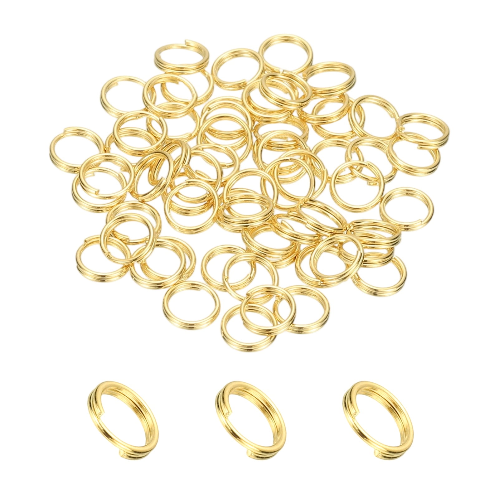 Uxcell Round Split Rings, Small Split Rings with Double Loops Metal Small Key Circles for Key ...