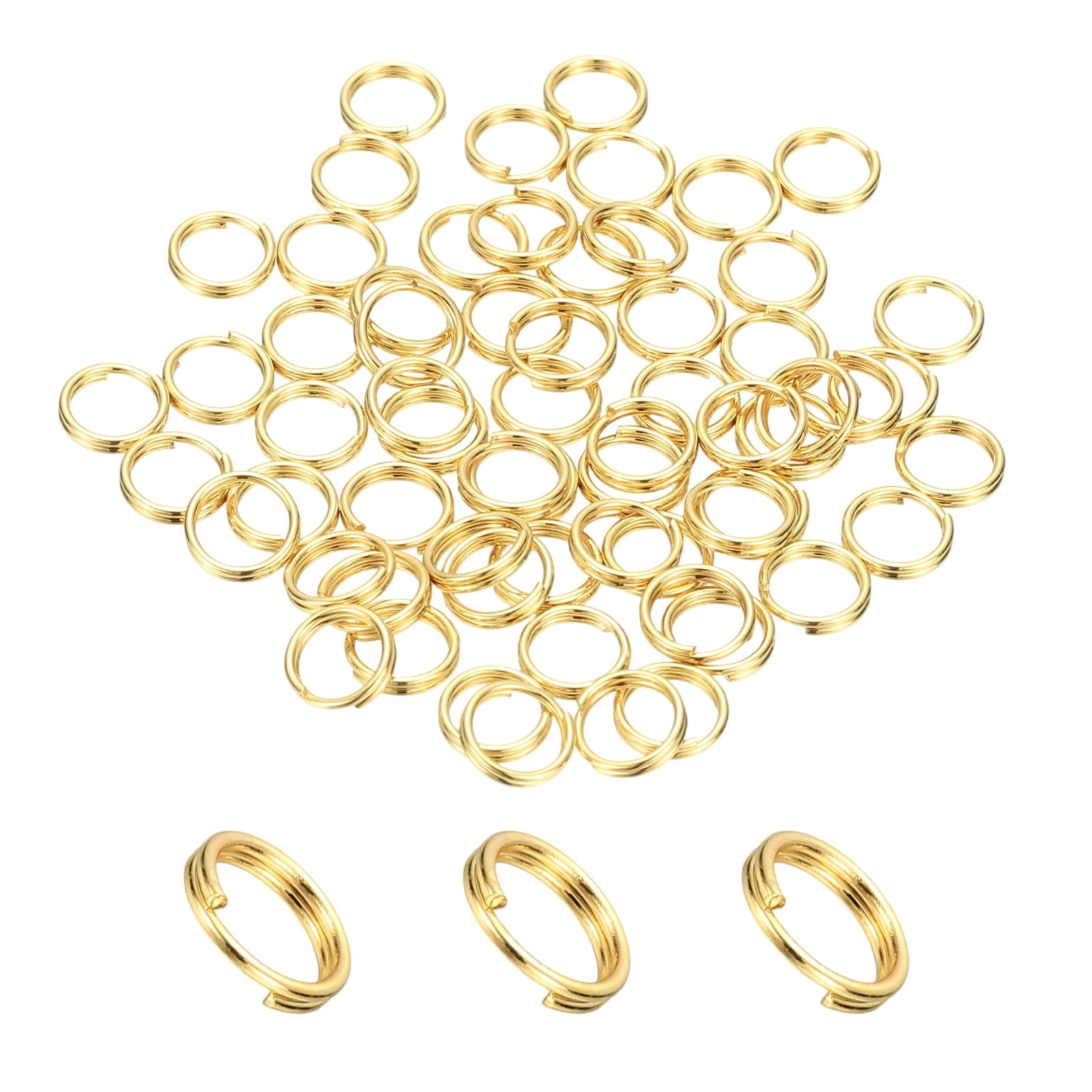 Uxcell Round Split Rings, Small Split Rings with Double Loops Metal Small Key Circles for Key ...
