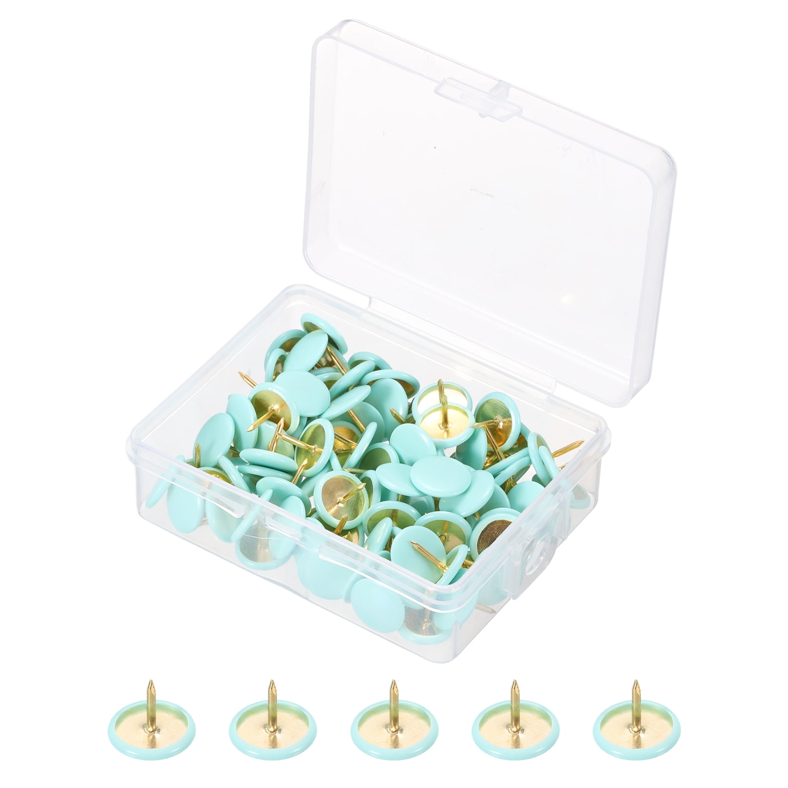 Uxcell Roundness Push Pins, 200 Pcs Thumb Tacks Plastic Decorative Pins ...