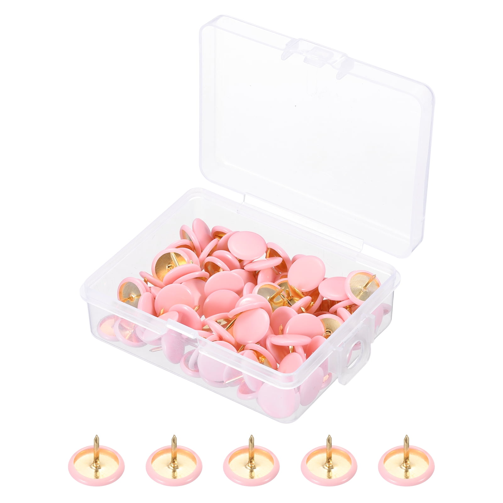 Uxcell Roundness Push Pins, 200 Pcs Thumb Tacks Plastic Decorative Pins ...