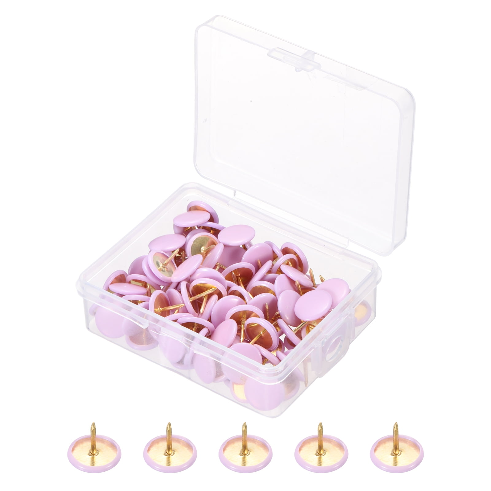 Uxcell Roundness Push Pins, 200 Pcs Thumb Tacks Plastic Decorative Pins ...