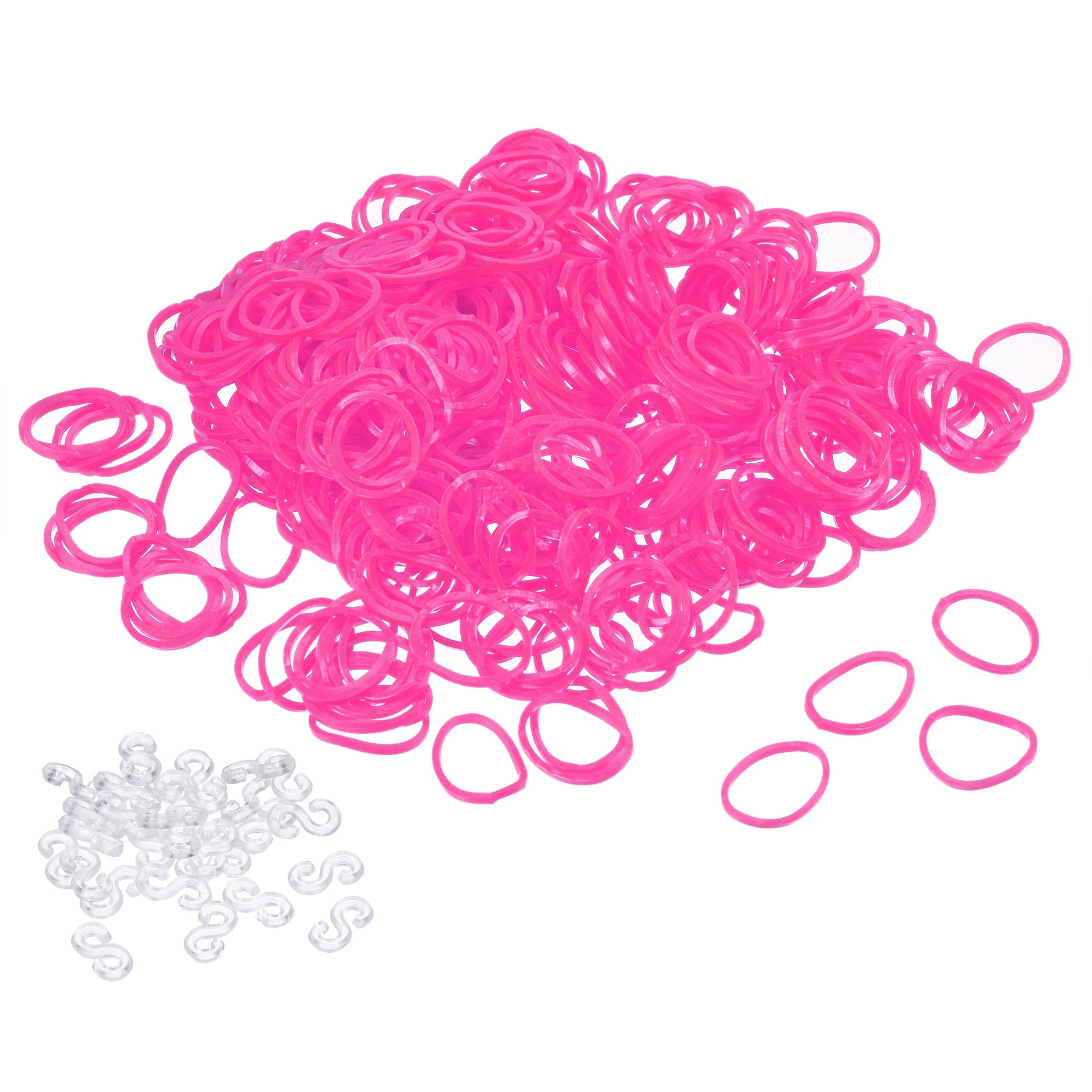 Uxcell Rubber Band Pink Stretchable Rubber Elastic Band 0.5inch Dia ...