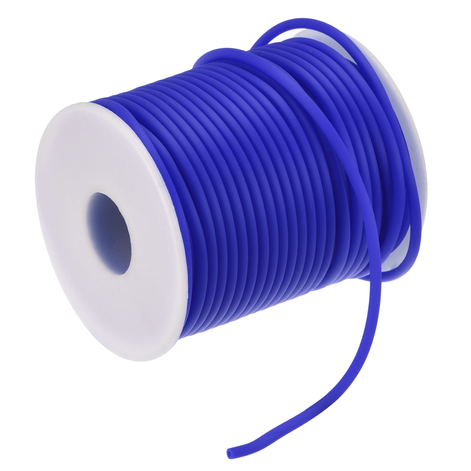 Uxcell Rubber Cord 27 Yards 3mm Dia 1.5mm Hole Blue Hollow Tubing for ...