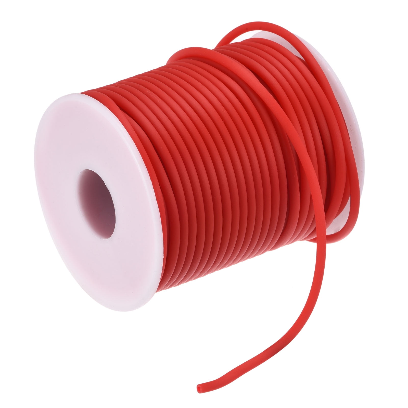 Uxcell Rubber Cord 27 Yards 3mm Dia 1.5mm Hole Red Hollow Tubing for ...