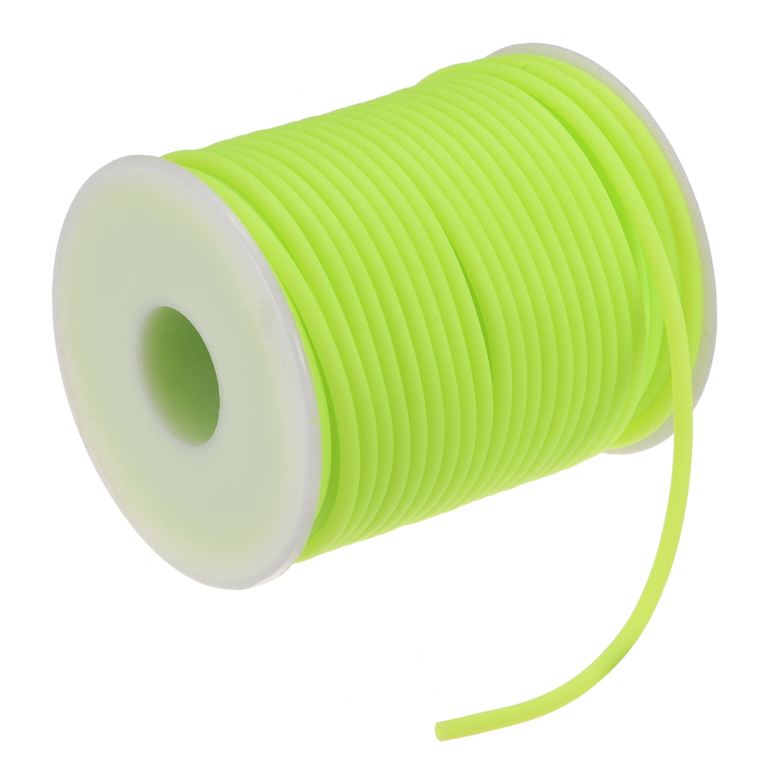 Uxcell Rubber Cord 27 Yards 3mm Dia 1.5mm Hole Yellow Green Hollow ...