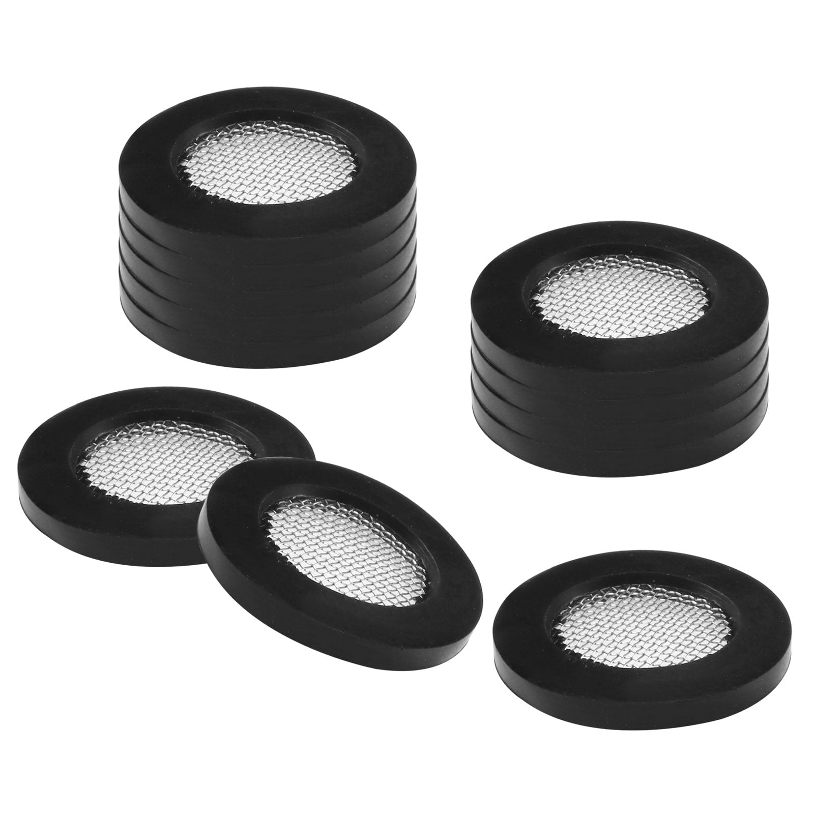 Uxcell Rubber Flat Washers 24x16x2.4mm with Stainless Steel Filter ...