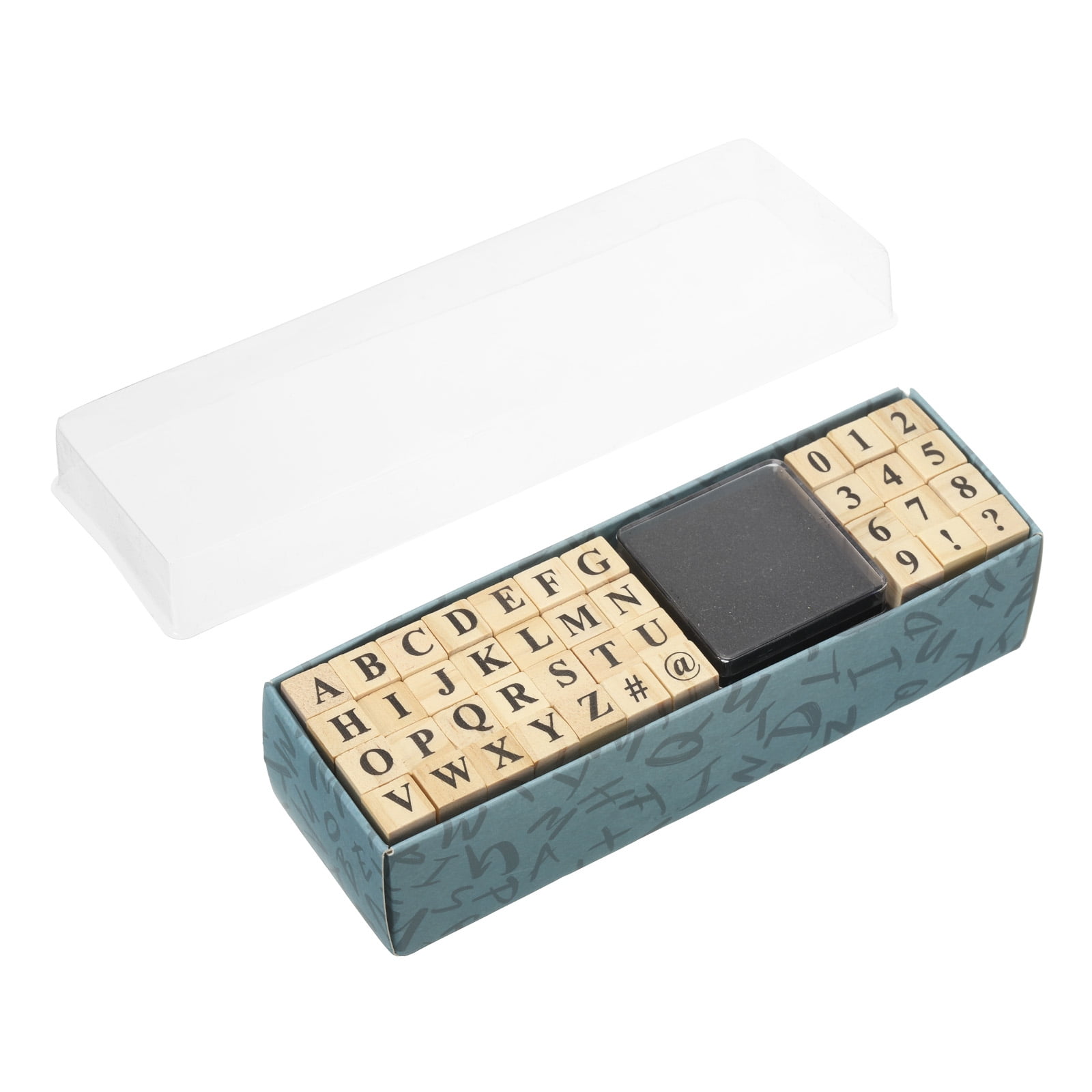 Uxcell Rubber Stamps Letter Number, 40Pcs Capital Letter Wooden Stamp ...