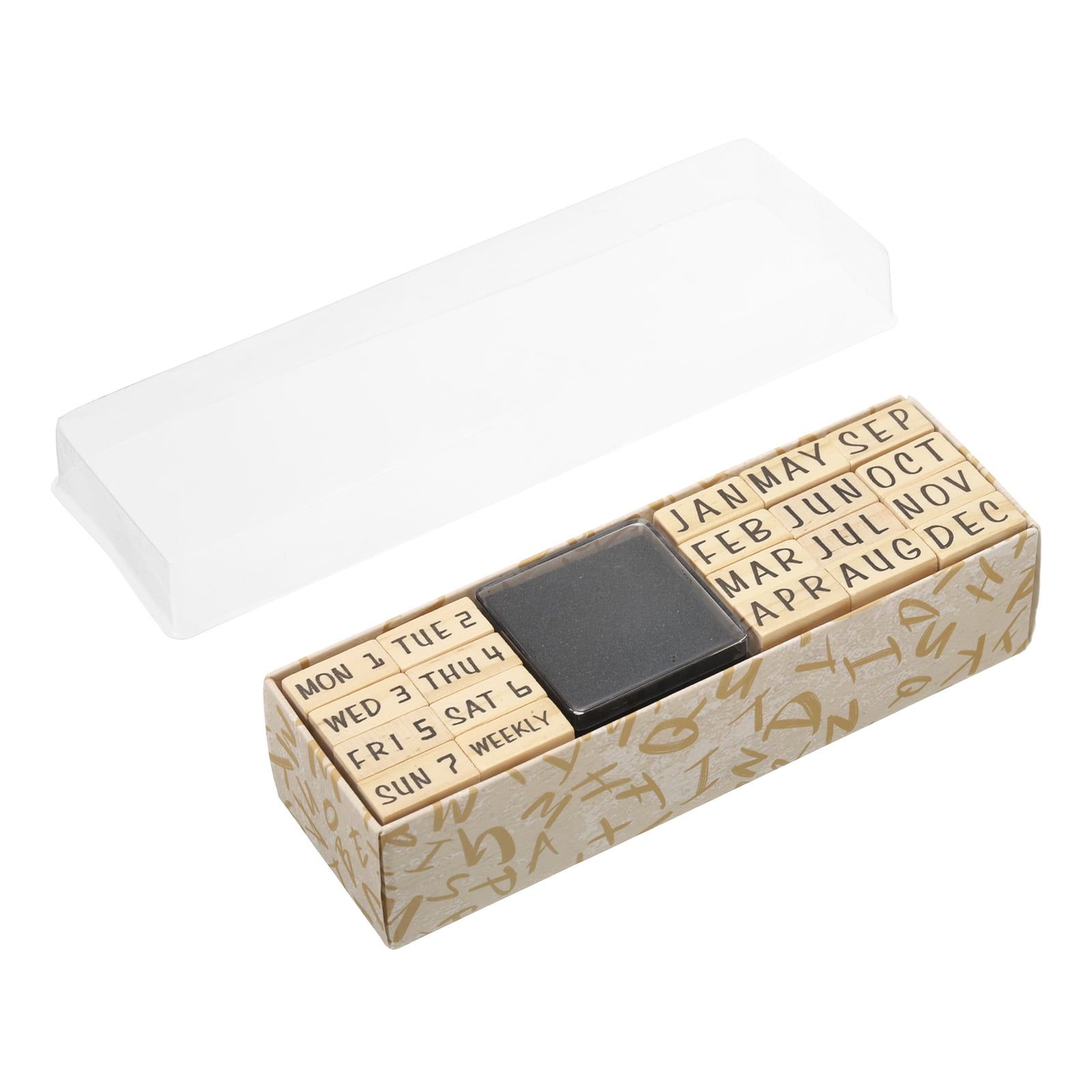 Uxcell Rubber Stamps Monthly Weekly, 20Pcs Wood Stamp Wooden Stamp with ...