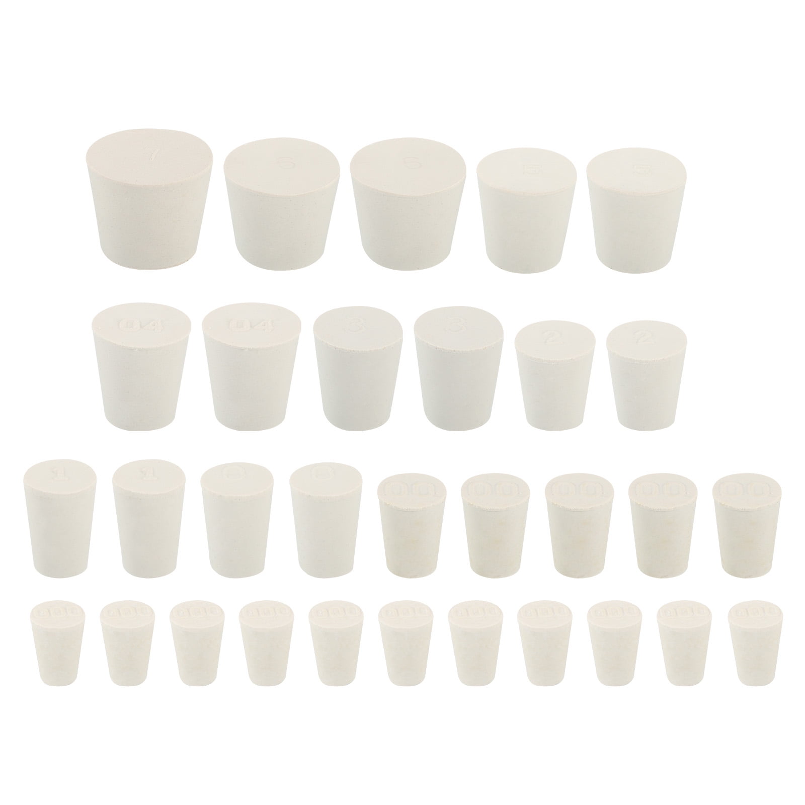 Uxcell Rubber Tapered Plug 000# - 7# 10 Assorted Sizes Solid Test Tubes ...
