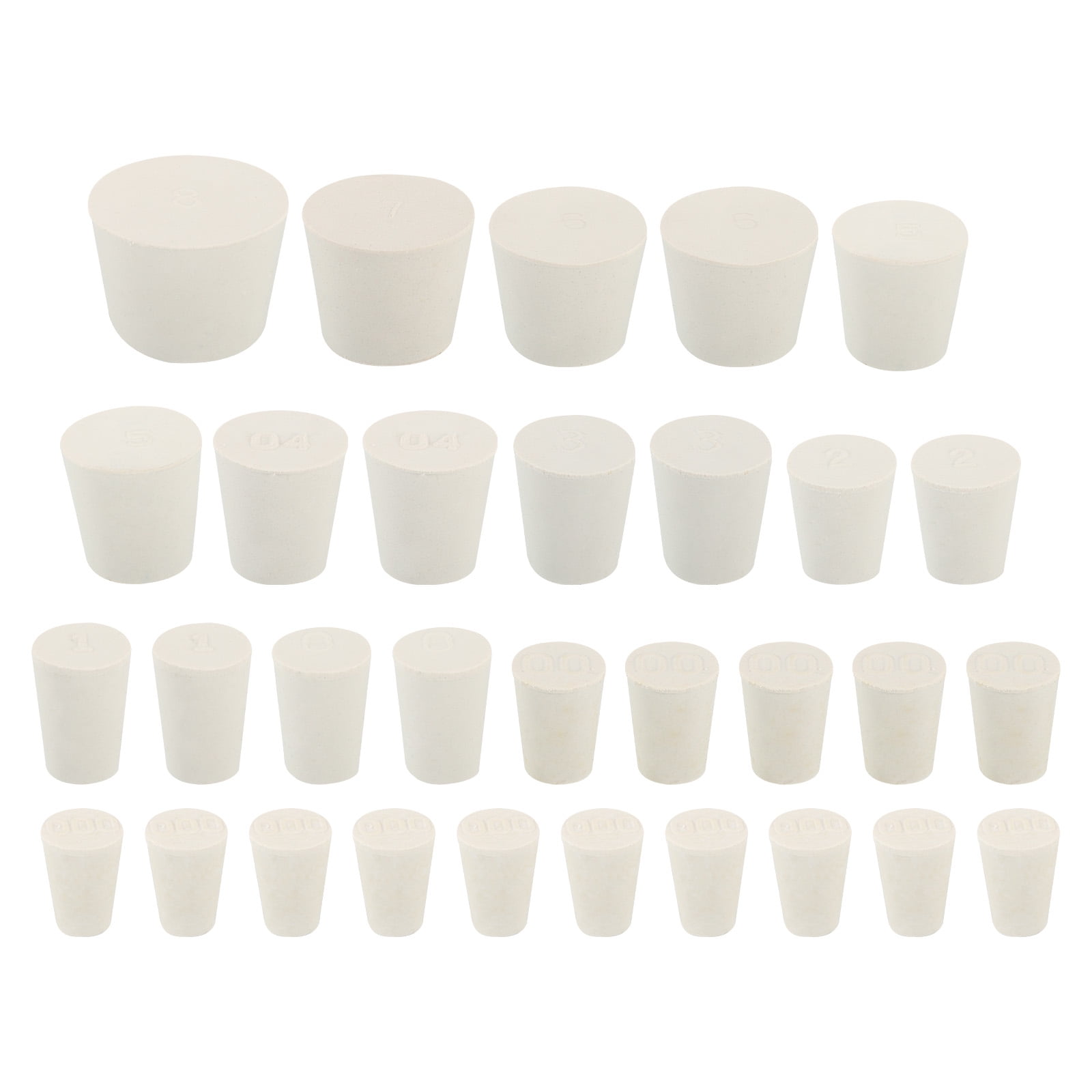 Uxcell Rubber Tapered Plug 000# - 8# 11 Assorted Sizes Solid Test Tubes ...