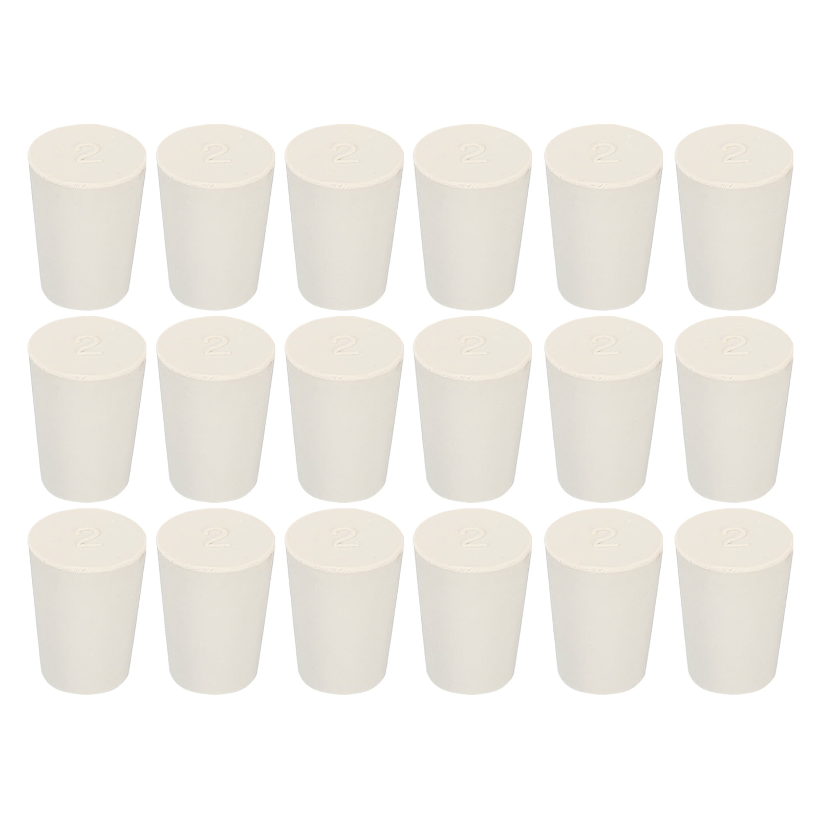Uxcell Rubber Tapered Plug 15mm to 20mm Solid Test Tubes Bungs Stopper ...