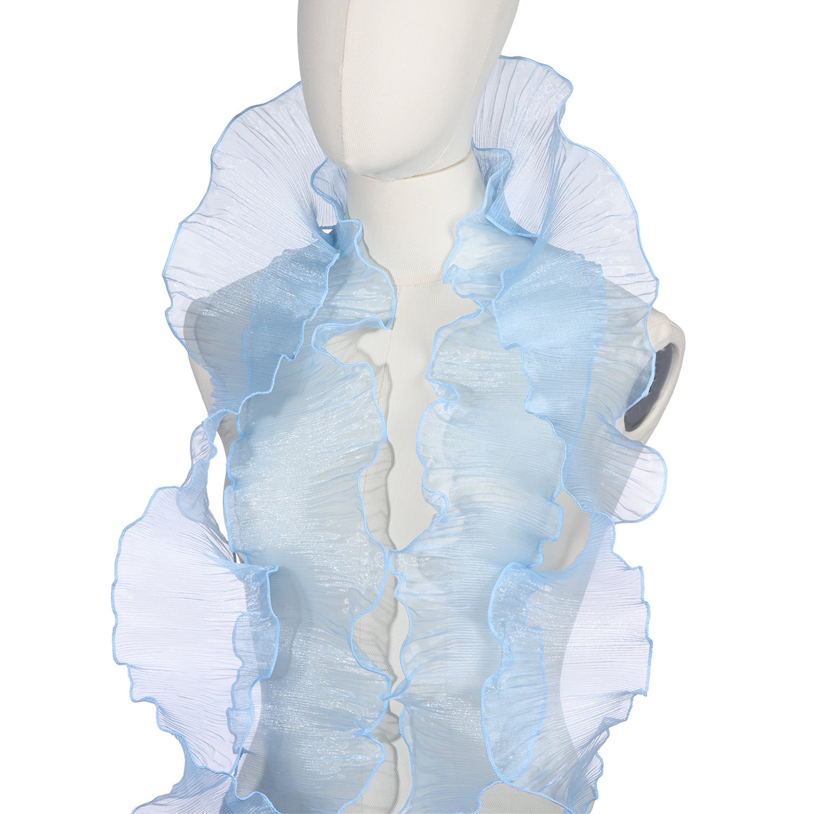 Uxcell Ruffle Lace Trims, 5 Yards Retro Organza Fabric Trim Tulle ...