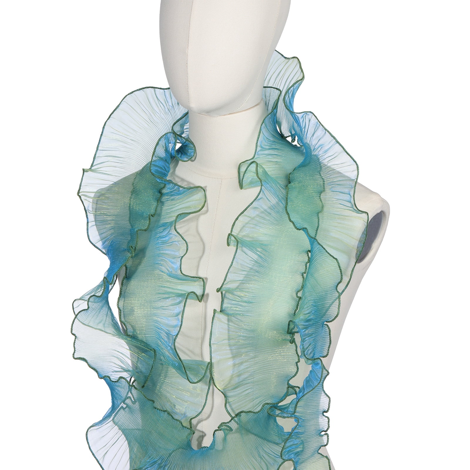 Uxcell Ruffle Lace Trims, 5 Yards Retro Organza Fabric Trim Tulle ...