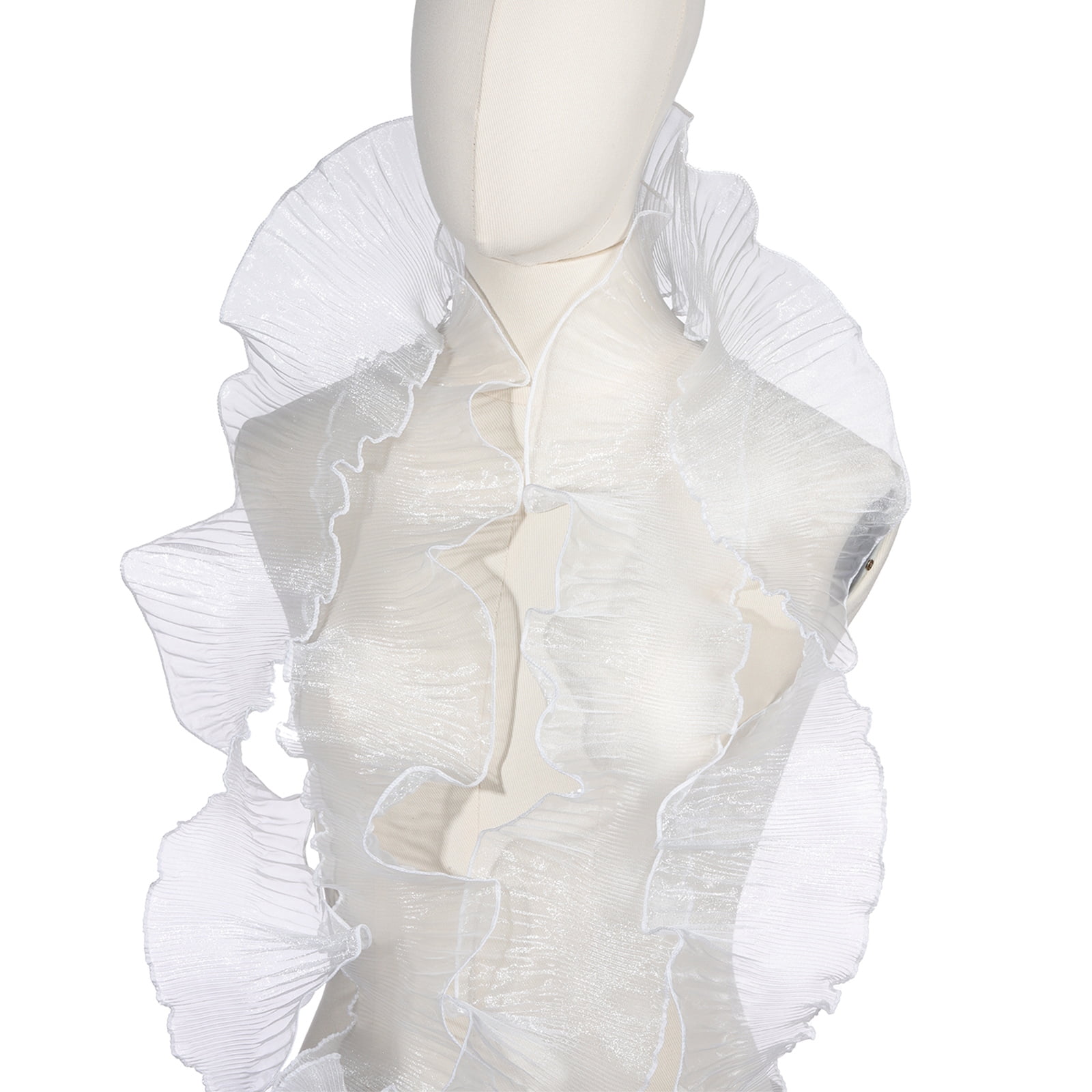 Uxcell Ruffle Lace Trims, Retro Organza Fabric Trim Tulle Decorative ...