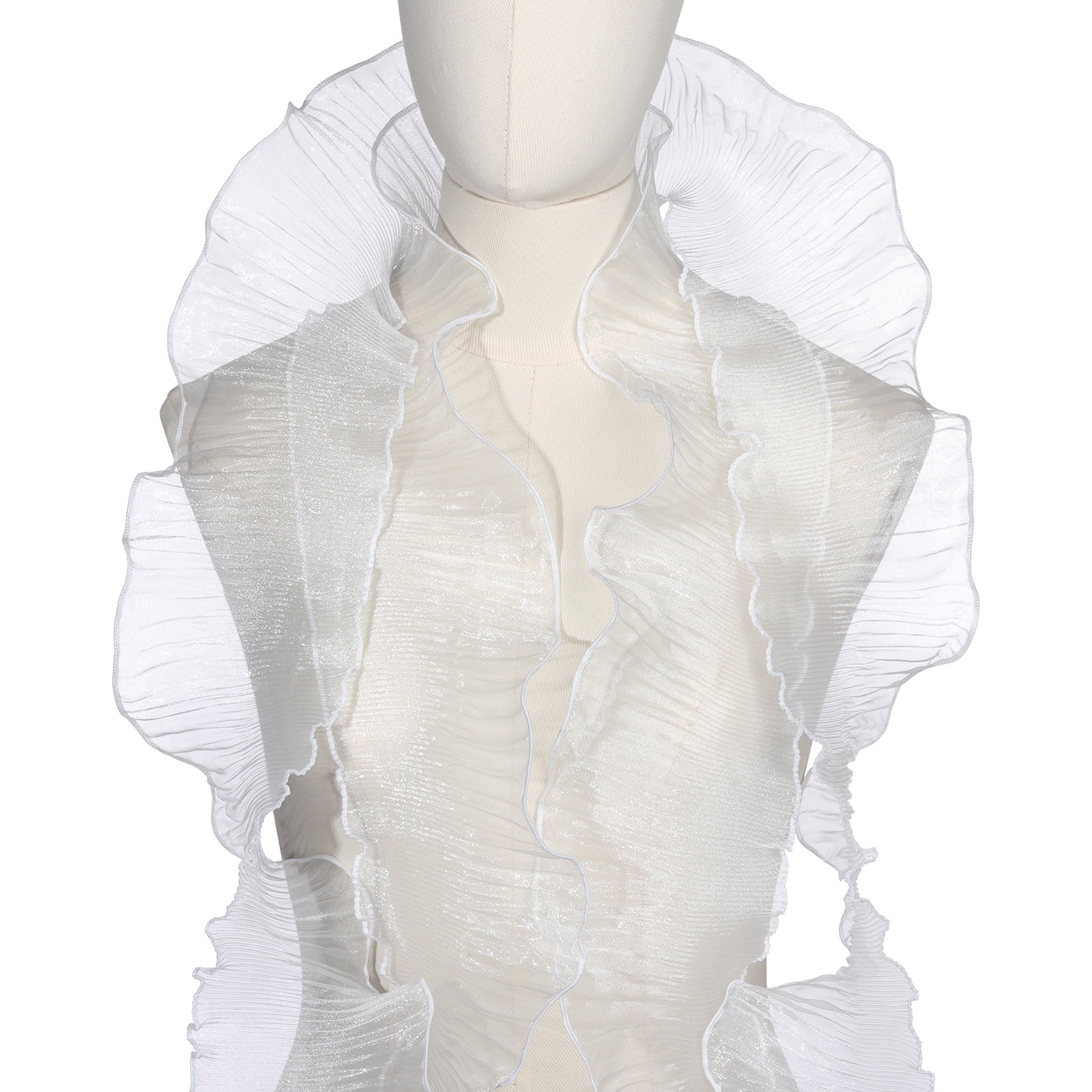 Uxcell Ruffle Lace Trims, Retro Organza Fabric Trim Tulle for DIY ...