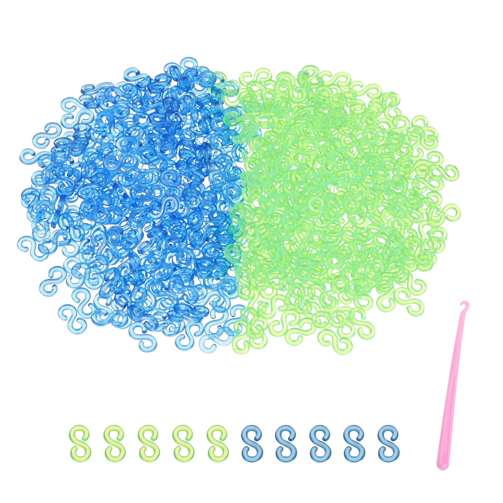 Uxcell S Clips for Loom Bracelets, Rubber Band Bracelet Clip Clear ...