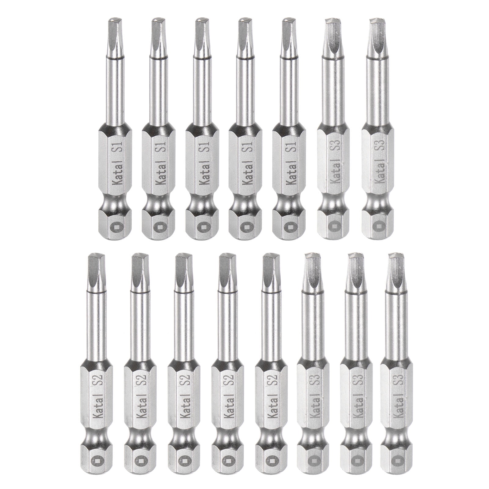 Uxcell S1 S2 S3 Magnetic Square Screwdriver Bit 1/4" Hex Shank 2 ...