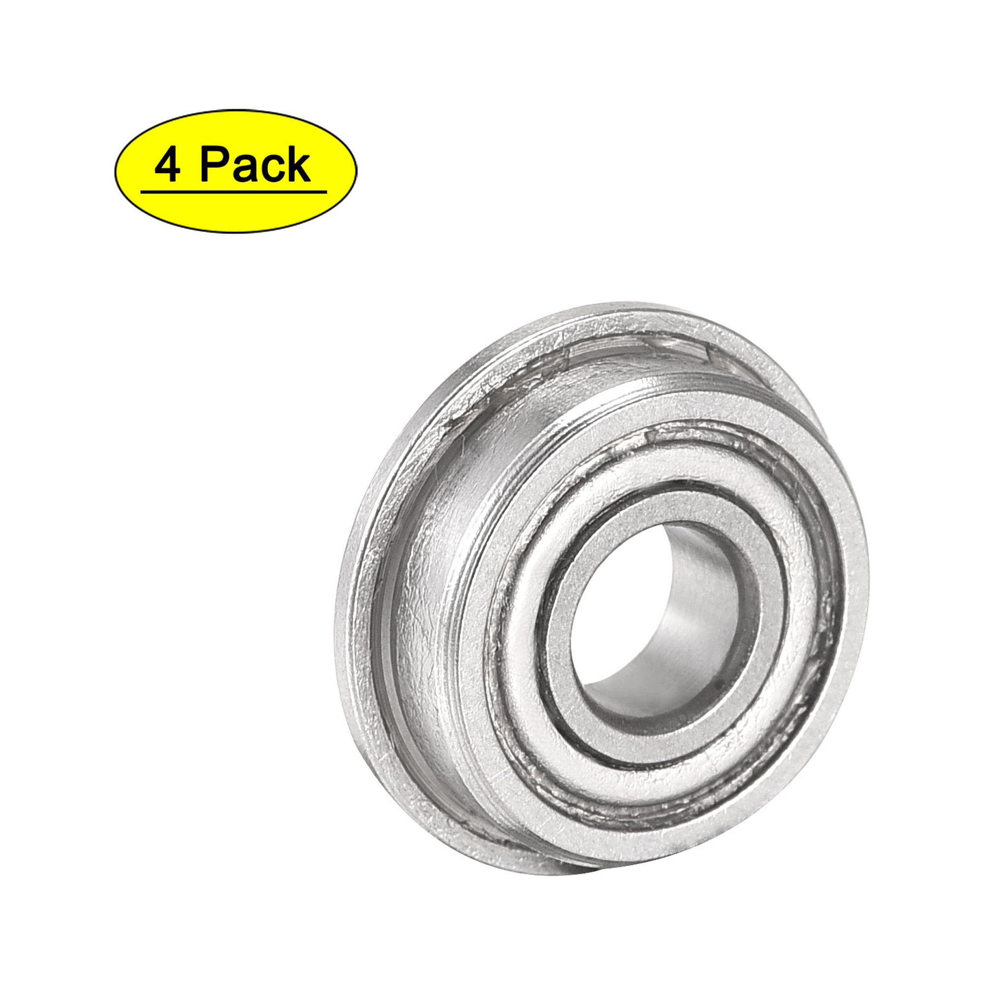 Uxcell SF695ZZ 5x13x4mm Stainless Steel Flanged Ball Bearings Double ...