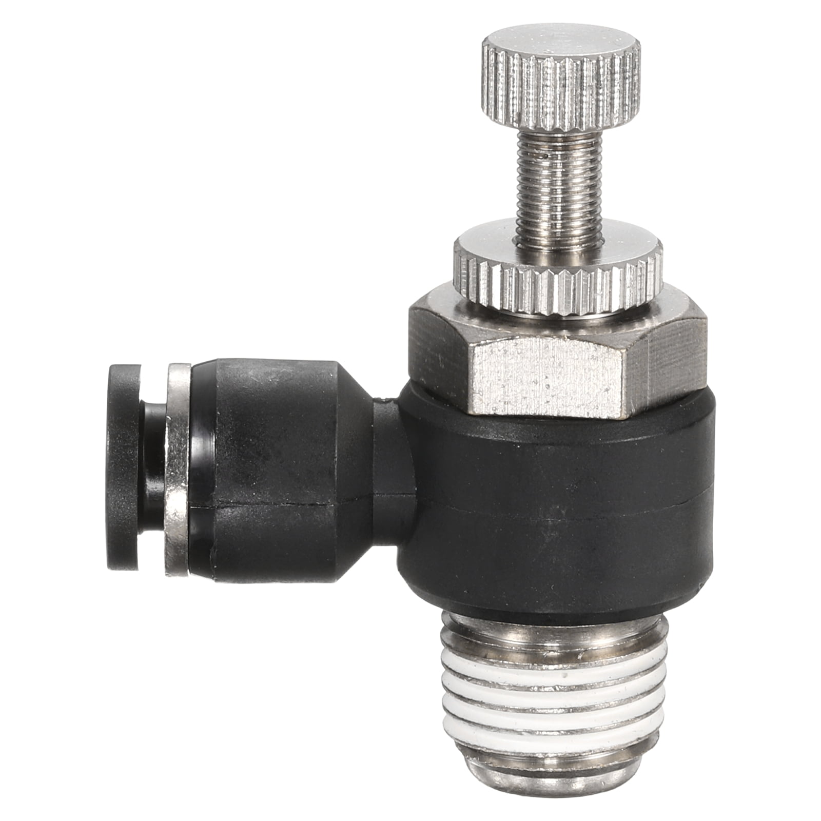Uxcell SL1/4-NPT1/4 Air Flow Control Valve Push to Connect Fitting 1/4 Inch OD 1/8 Inch NPT 90 ...