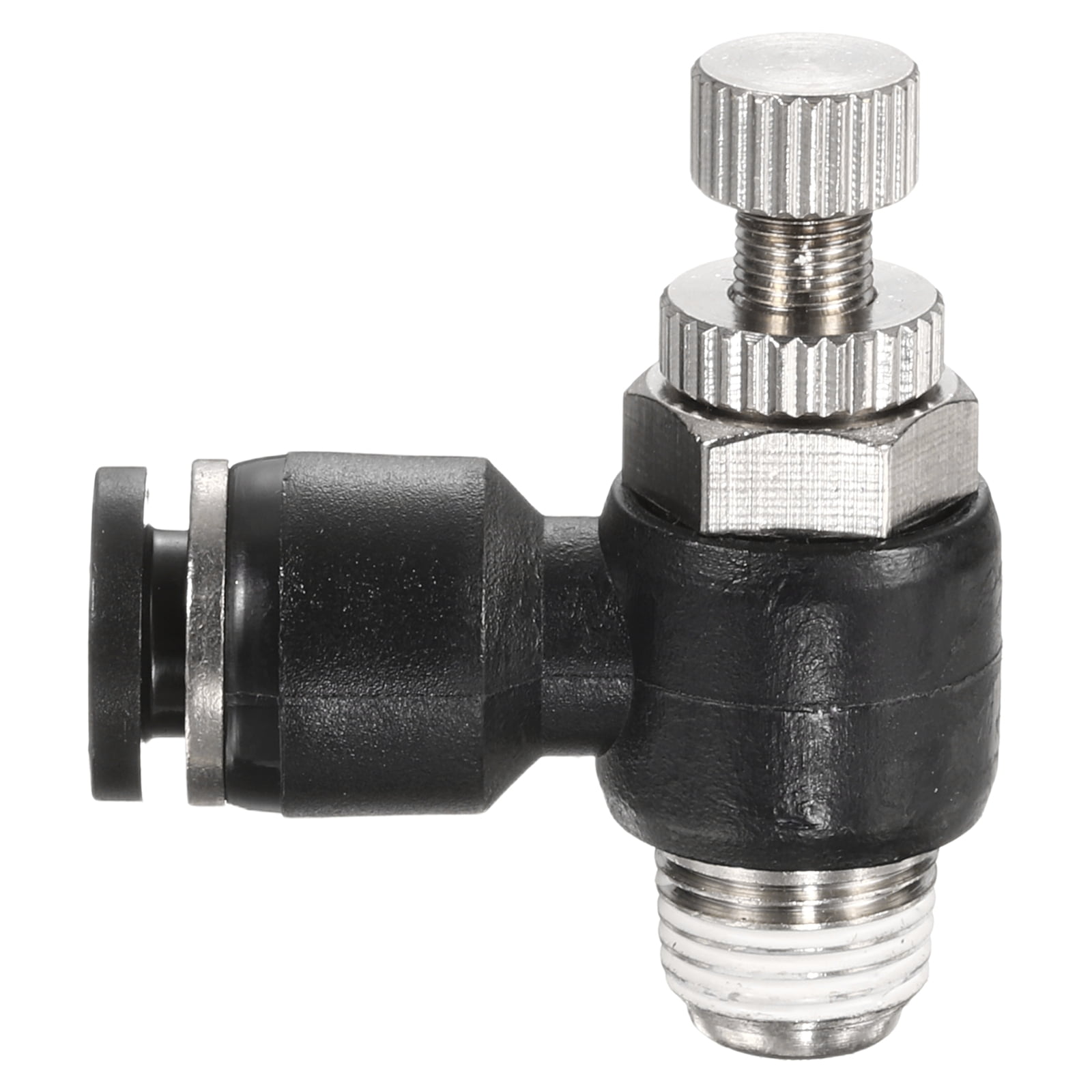 Uxcell SL1/4-NPT1/8 Air Flow Control Valve Push to Connect Fitting 1/4 Inch OD 1/8 Inch NPT 90 ...