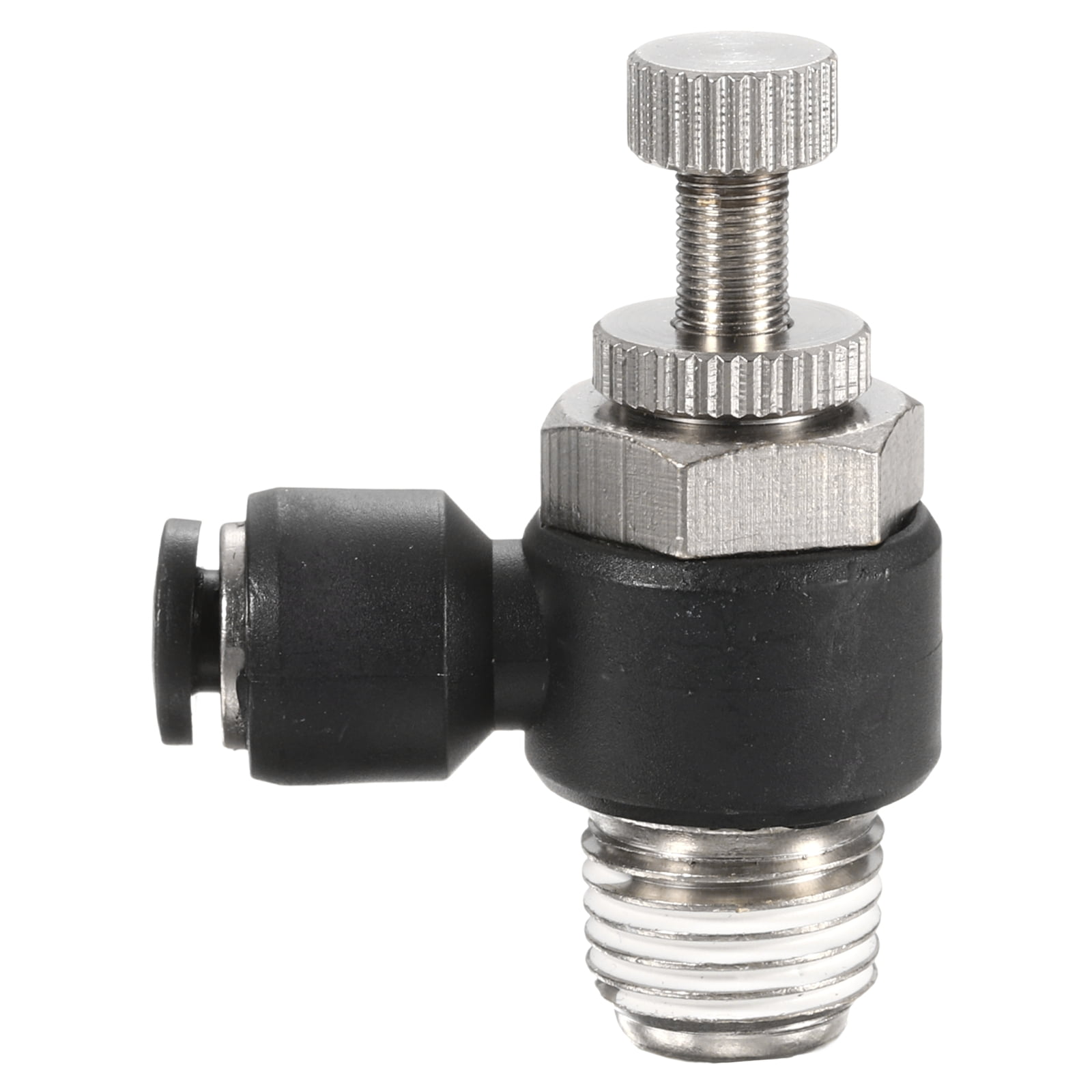 Uxcell SL1/8-NPT1/4 Air Flow Control Valve Push to Connect Fitting 1/4 Inch OD 1/8 Inch NPT 90 ...