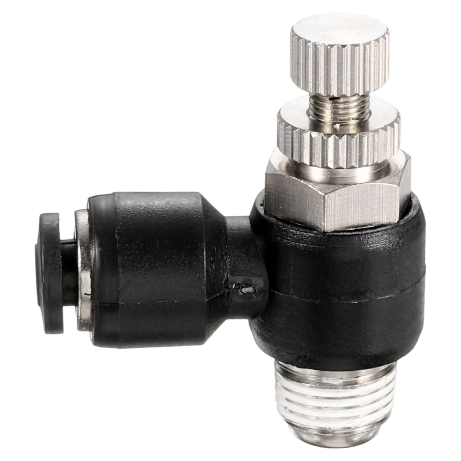 Uxcell SL1/8-NPT1/8 Air Flow Control Valve Push to Connect Fitting 1/4 Inch OD 1/8 Inch NPT 90 ...