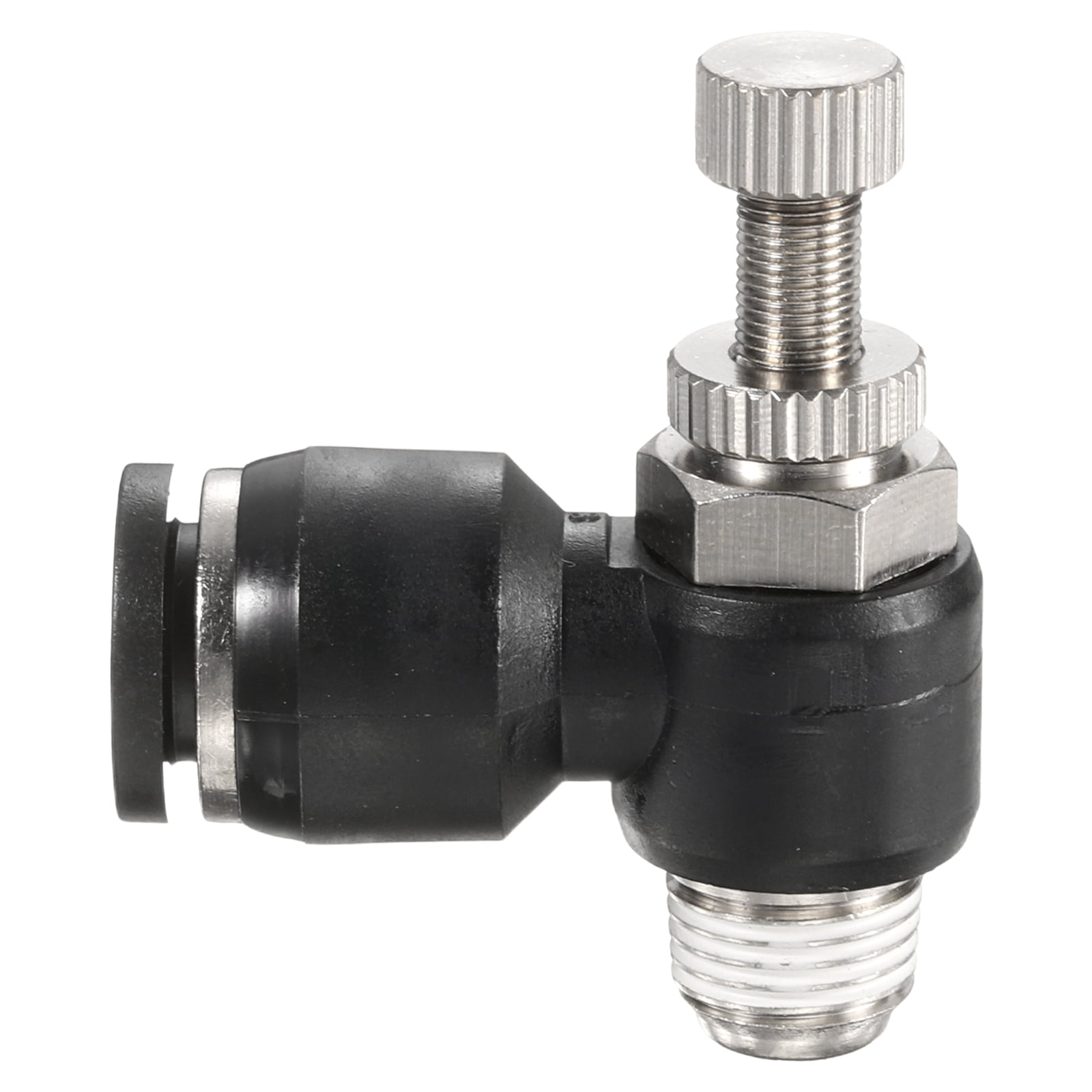 Uxcell SL5/16-NPT1/8 Air Flow Control Valve Push to Connect Fitting 1/4 Inch OD 1/8 Inch NPT 90 ...