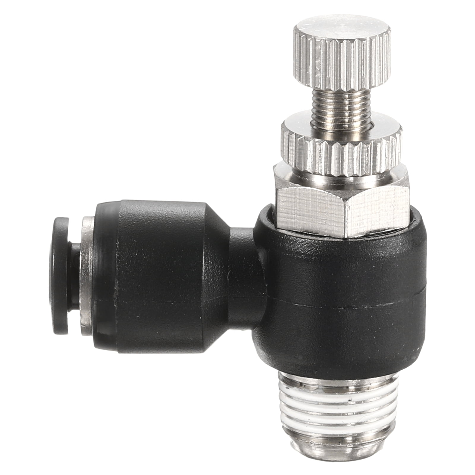 Uxcell SL5/32-NPT1/8 Air Flow Control Valve Push to Connect Fitting 1/4 Inch OD 1/8 Inch NPT 90 ...