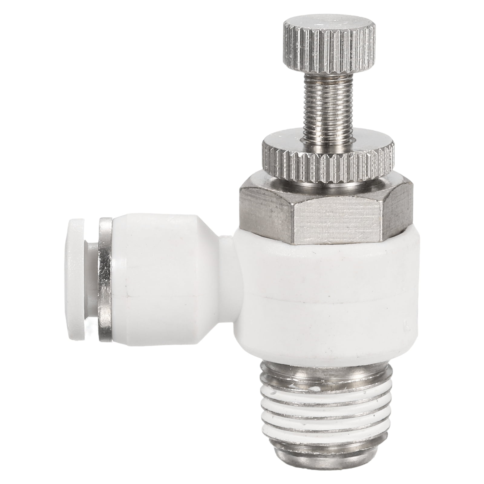 Uxcell SL6-NPT1/4 Air Flow Control Valve Push to Connect Fitting 1/4 Inch OD 1/8 Inch NPT 90 ...