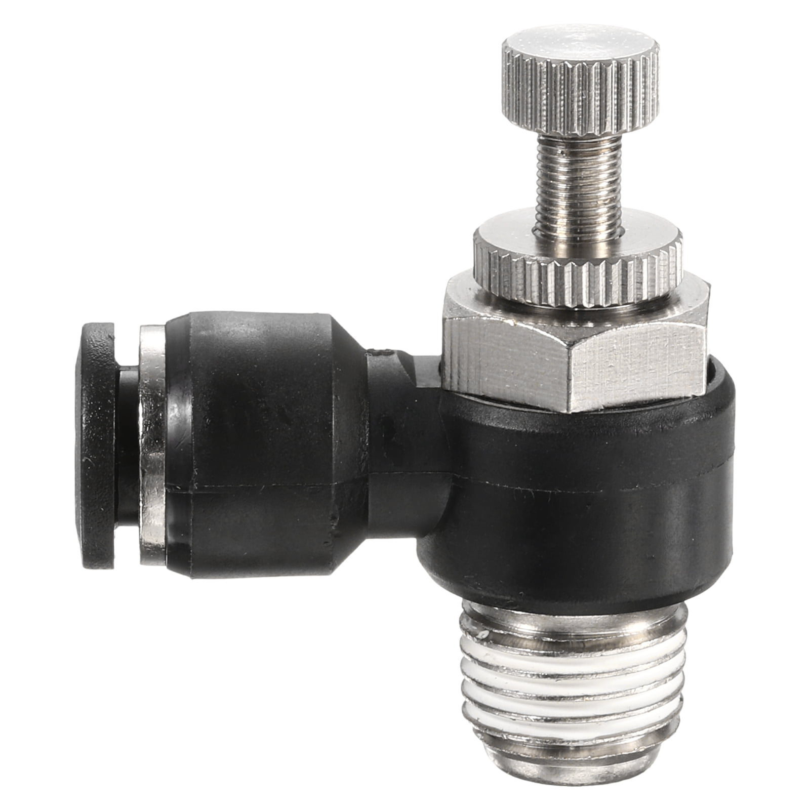 Uxcell SL8-NPT1/4 Air Flow Control Valve Push to Connect Fitting 1/4 Inch OD 1/8 Inch NPT 90 ...