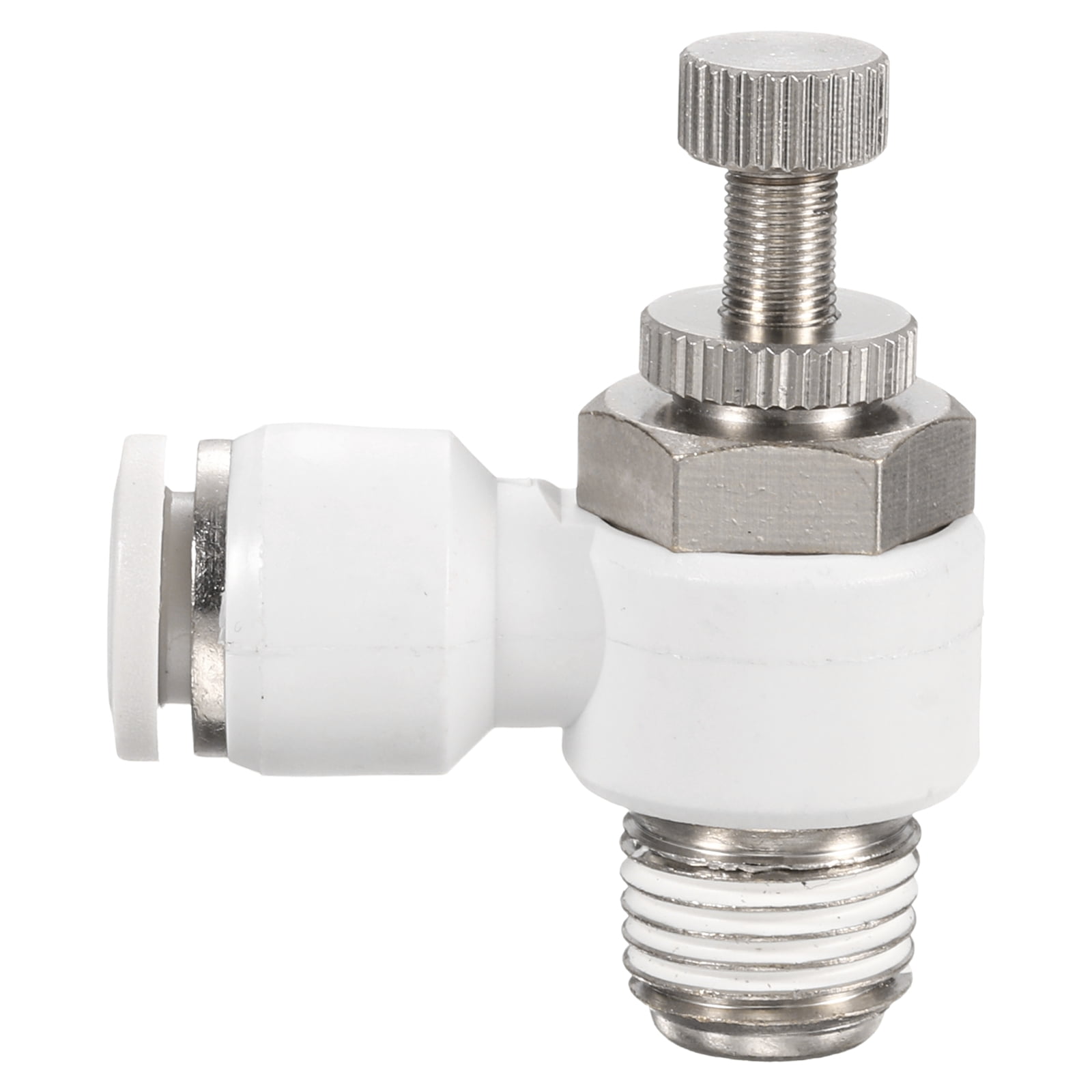 Uxcell SL8-NPT1/4 Air Flow Control Valve Push to Connect Fitting 1/4 Inch OD 1/8 Inch NPT 90 ...