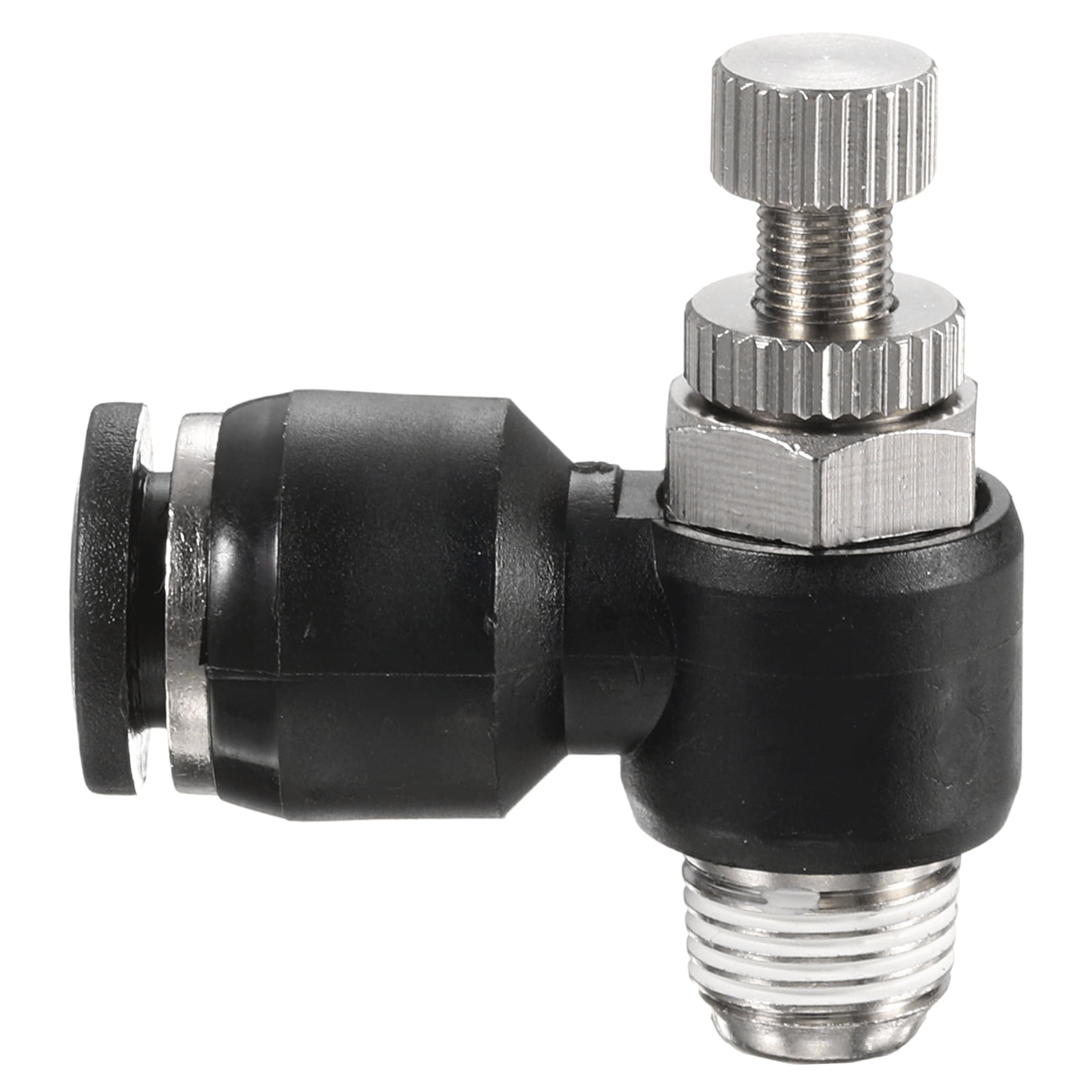 Uxcell SL8-NPT1/8 Air Flow Control Valve Push to Connect Fitting 1/4 Inch OD 1/8 Inch NPT 90 ...