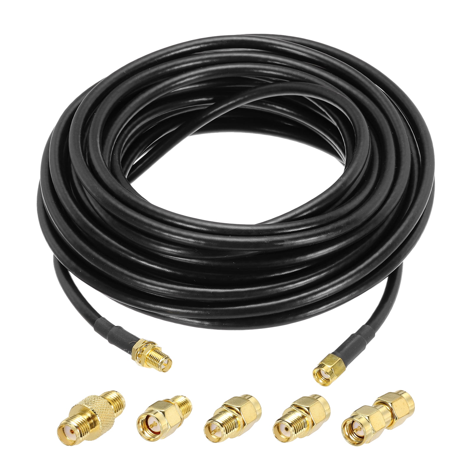 Uxcell SMA Male to SMA Female RG58 Coaxial Cable 32.8ft/10 M with 10PCS ...