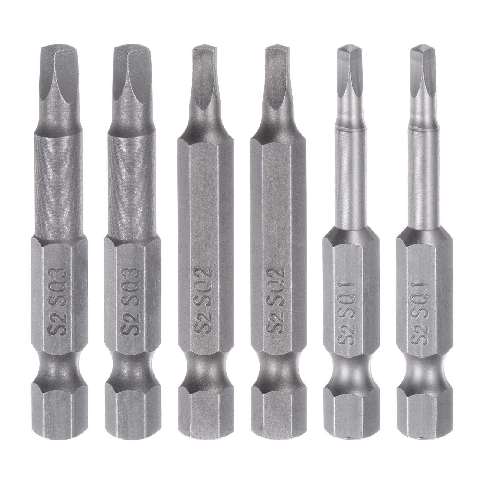 Uxcell SQ1/SQ2/SQ3 Magnetic Security Square Screwdriver Bit 1/4" Hex ...