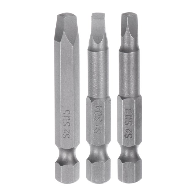 Uxcell SQ3/SQ4/SQ5 Magnetic Security Square Screwdriver Bit 1/4" Hex ...