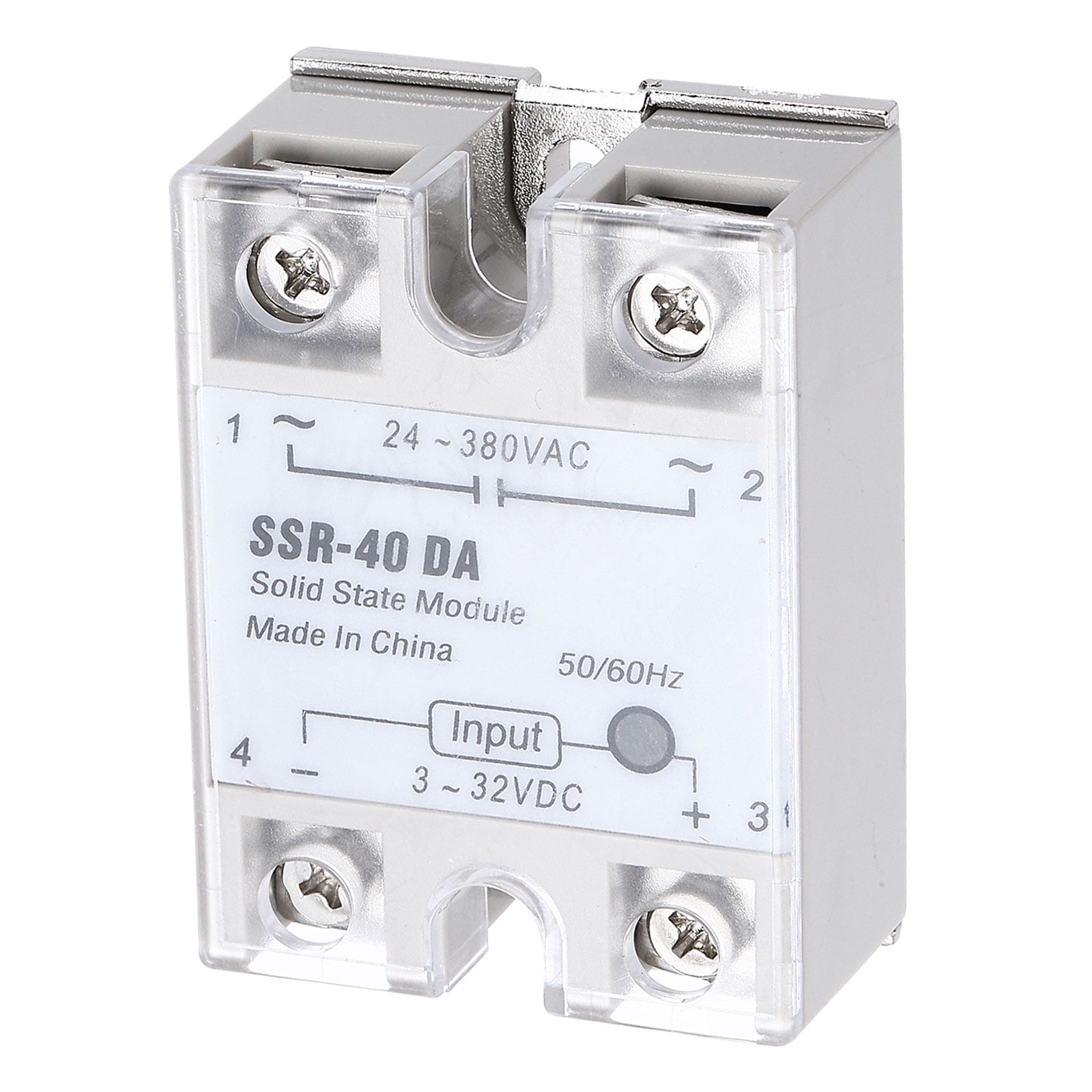 Uxcell SSR-40DA 3-32V DC Input to 24-380V AC Output Single Phase Solid ...