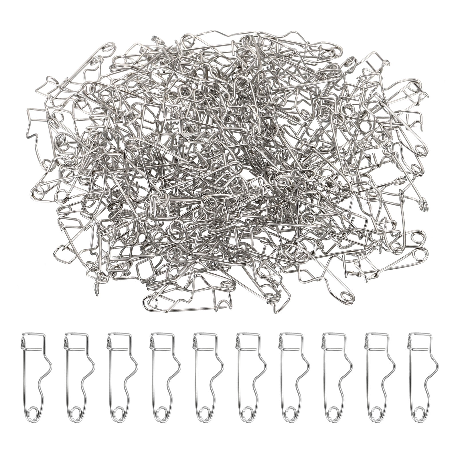Uxcell Safety Pin, Steel Wire S-Shaped Curved Pins 1.1" Sturdy Bulk ...