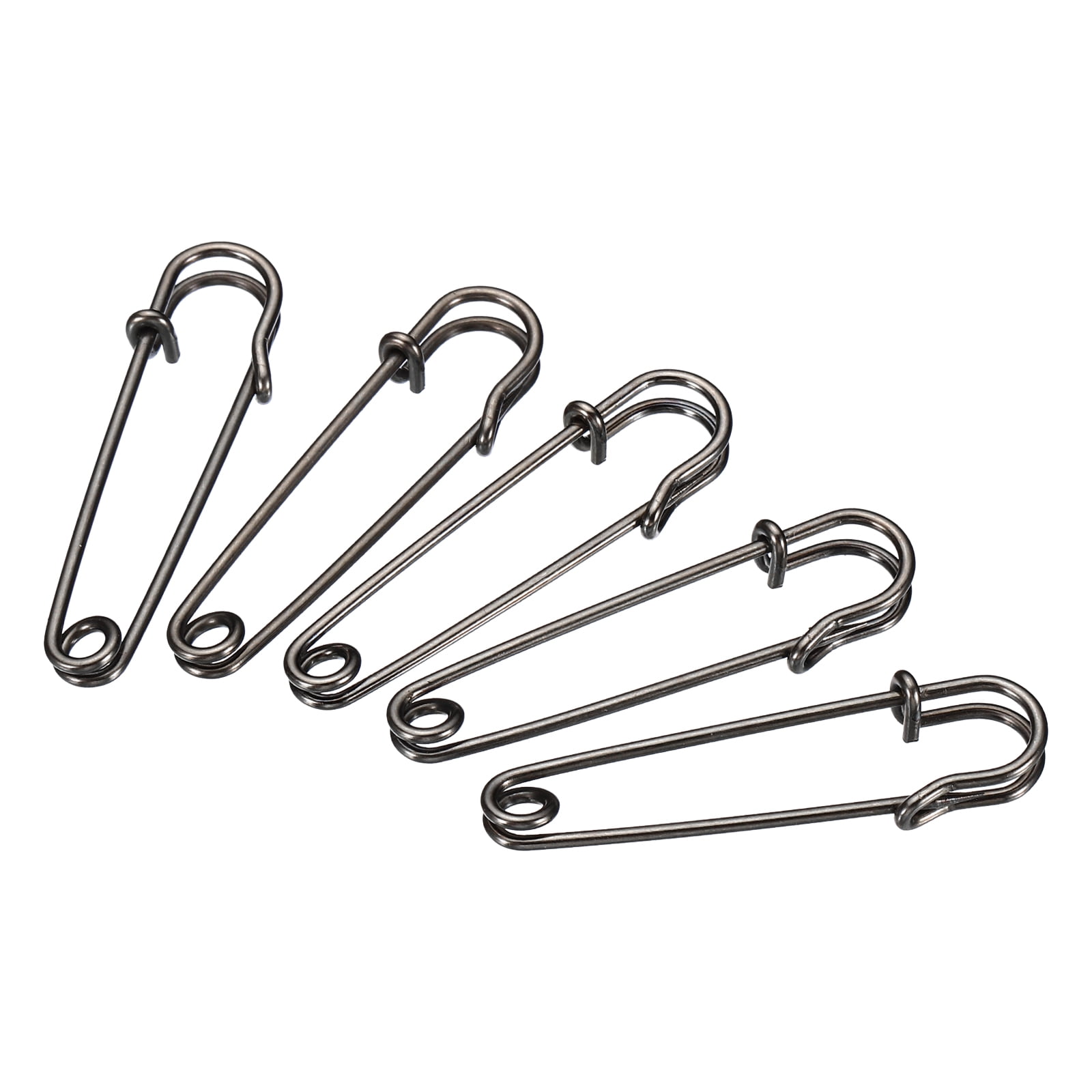 Uxcell Safety Pins 1.97 inch Large Metal Sewing Pins Black 20Pcs ...