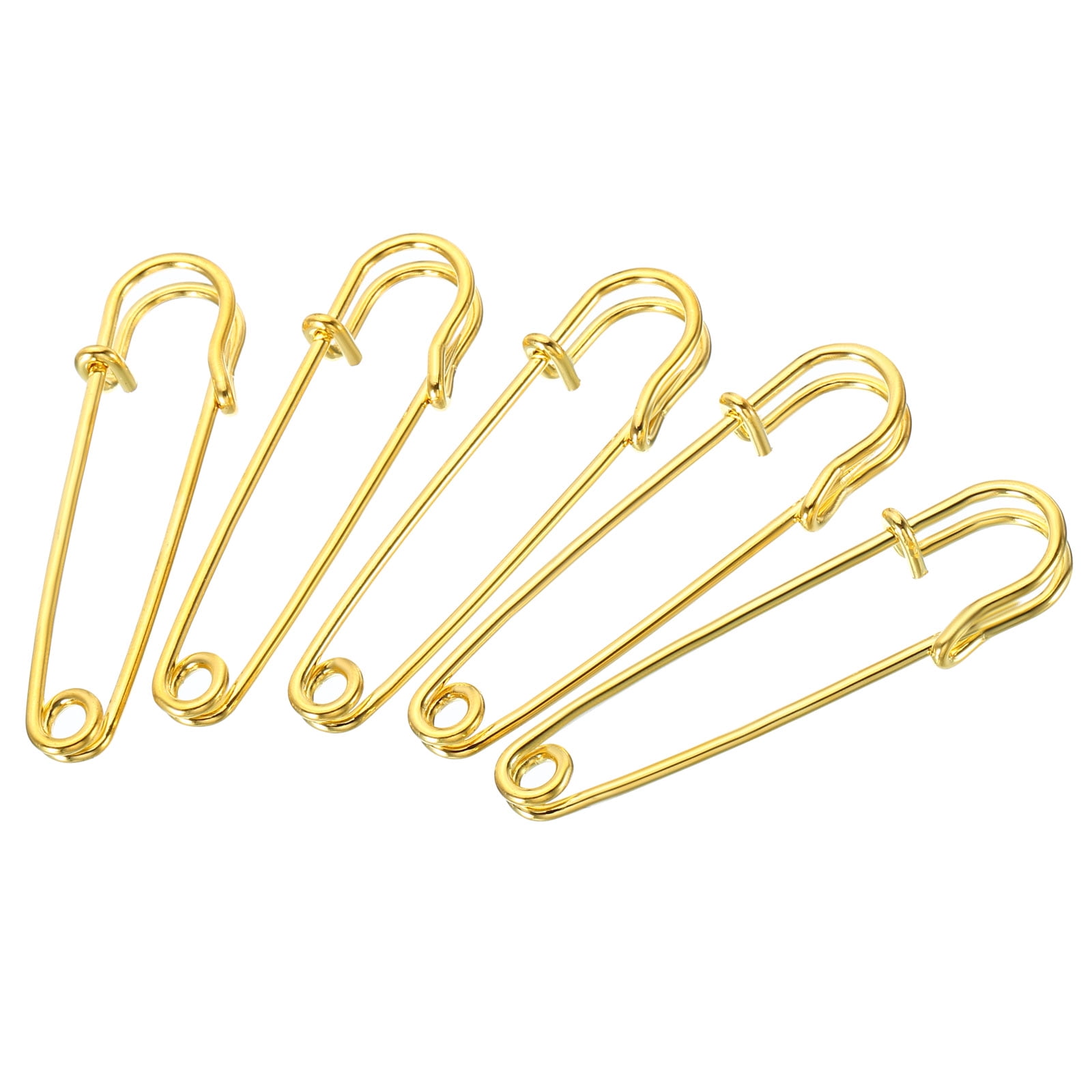 Uxcell Safety Pins 2.44 Inch Large Metal Sewing Pins Gold Tone 50Pcs ...