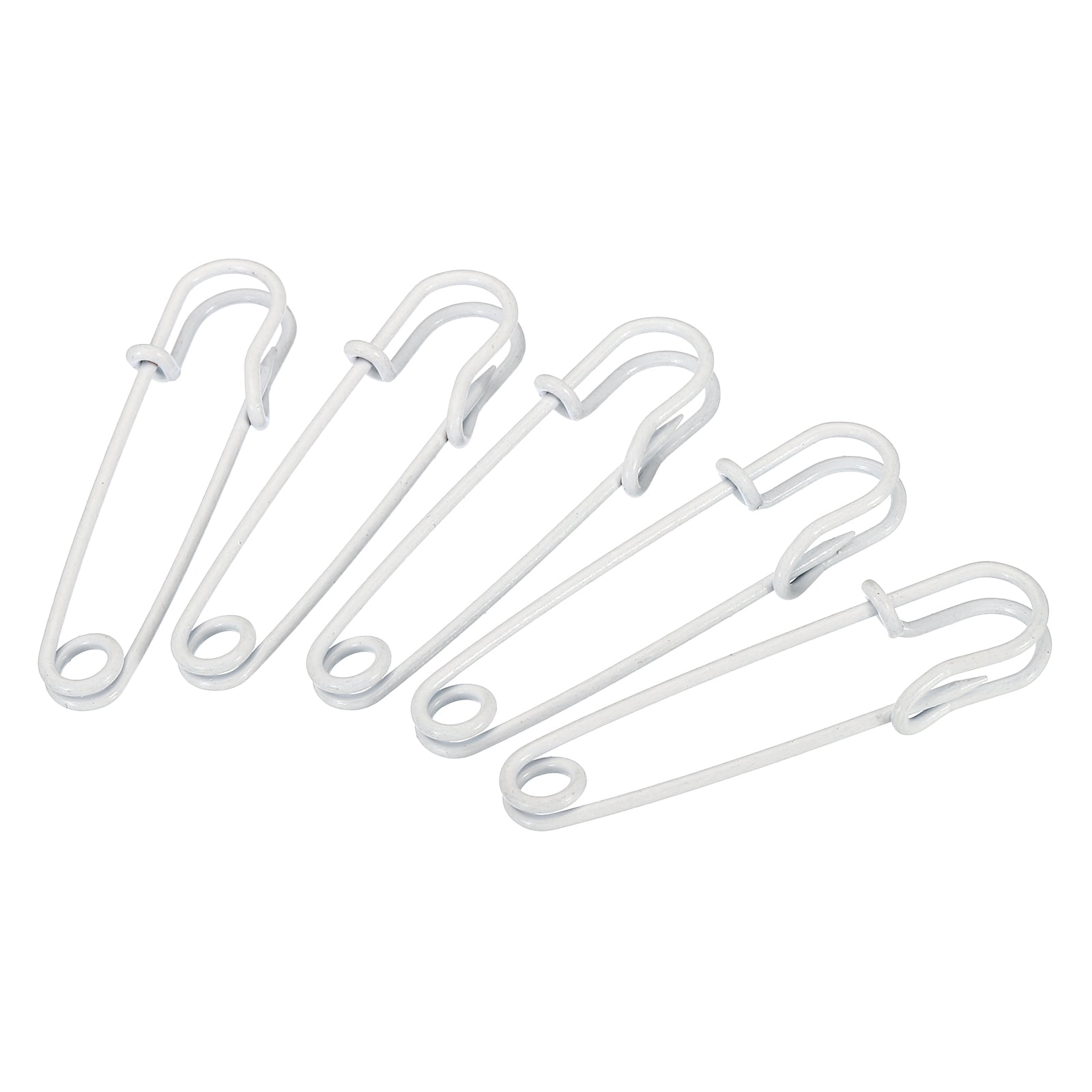 Uxcell Safety Pins 2.48 inch Large Metal Sewing Pins White 20Pcs ...