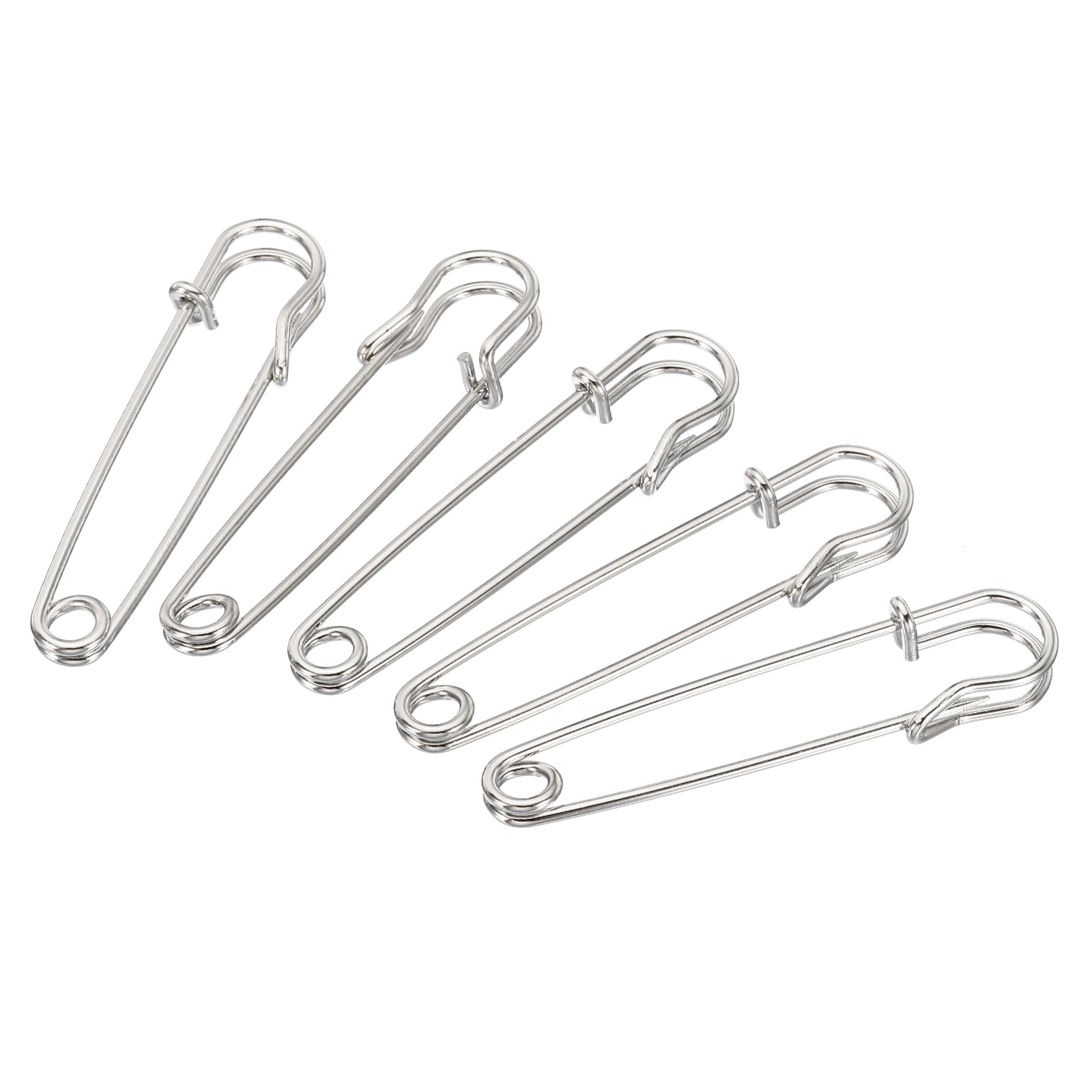 Uxcell Safety Pins 2.76 inch Large Metal Sewing Pins Silver Tone 20Pcs ...