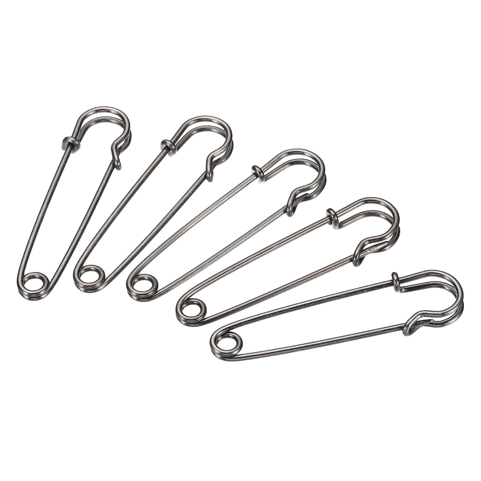 Uxcell Safety Pins 2.76 inch Large Metal Sewing Pins Black 20Pcs ...