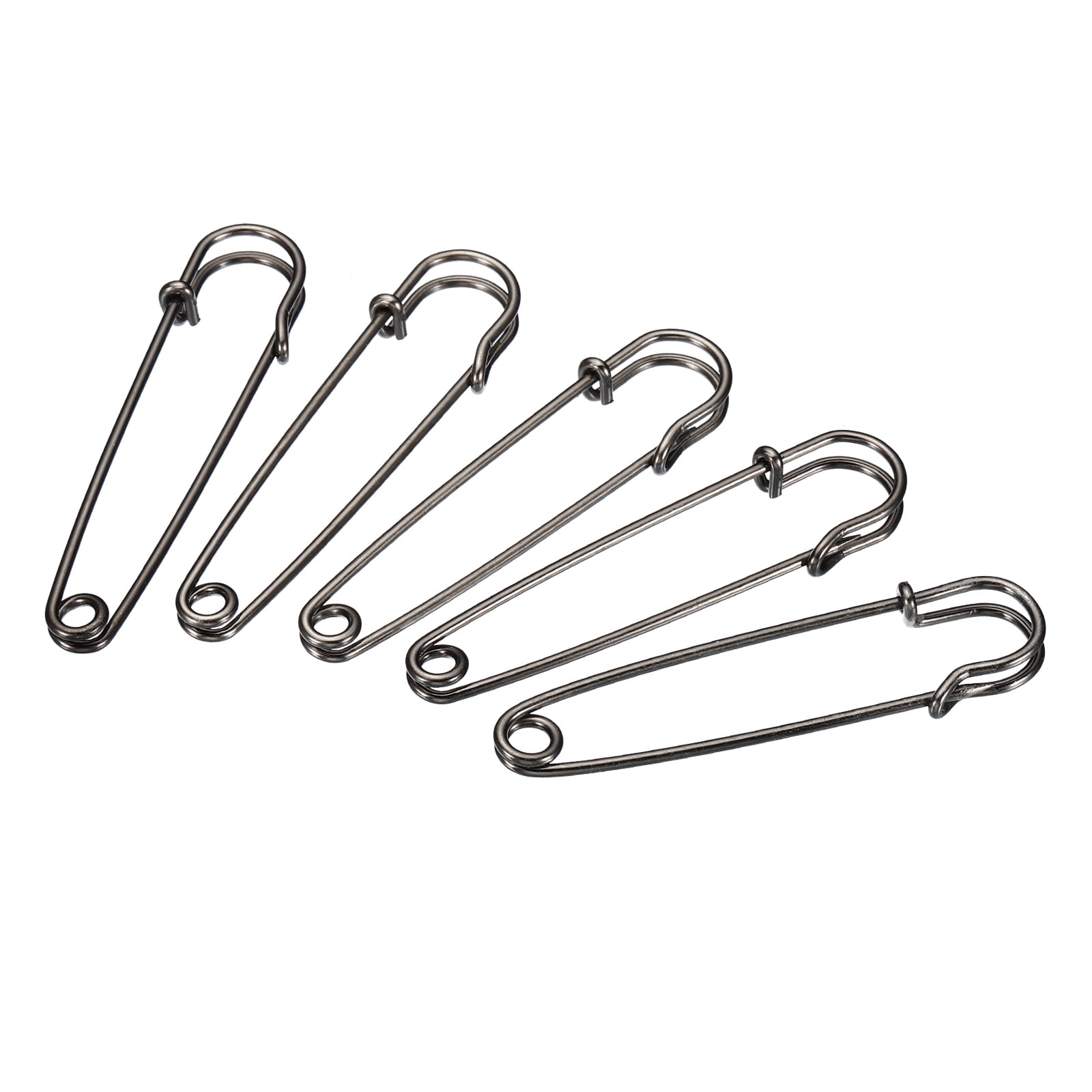 Uxcell Safety Pins 2.95 inch Large Metal Sewing Pins Black 20Pcs ...