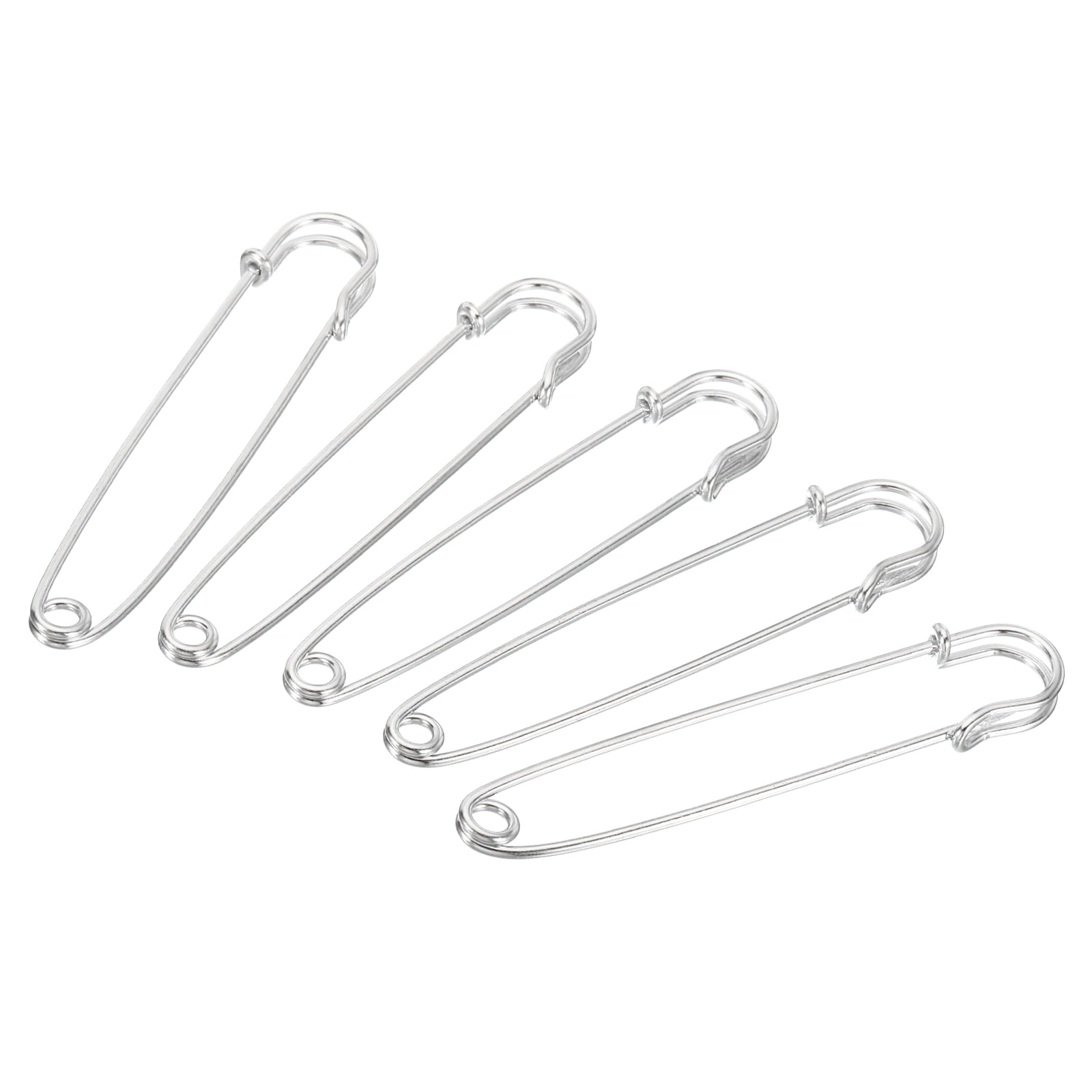 Uxcell Safety Pins 3.5 Inch Large Metal Sewing Pins Silver Tone 50Pcs ...