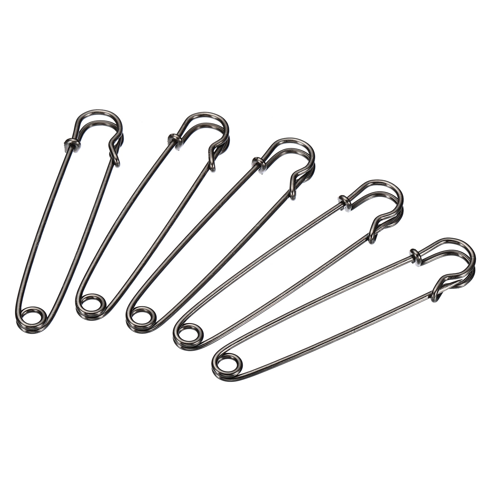 Uxcell Safety Pins 3.5 inch Large Metal Sewing Pins Black 20Pcs ...