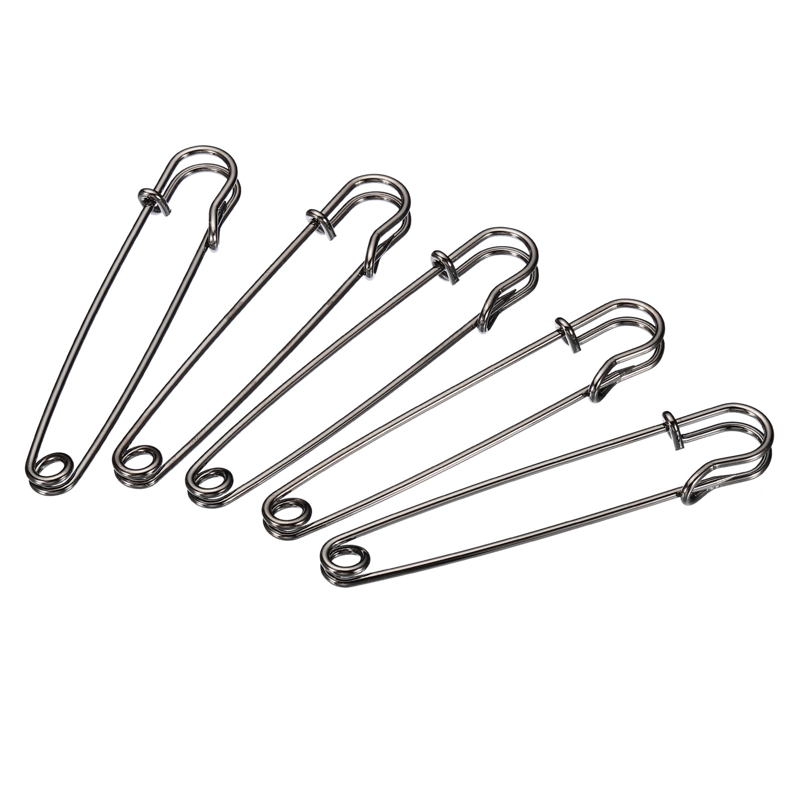 Uxcell Safety Pins 3.94 inch Large Metal Sewing Pins Black 20Pcs ...