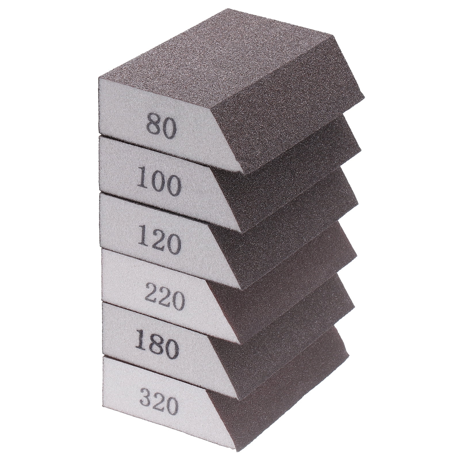 Uxcell Sanding Sponge Blocks Set 80#/100#/120#/180#/220#/320# Sanding ...